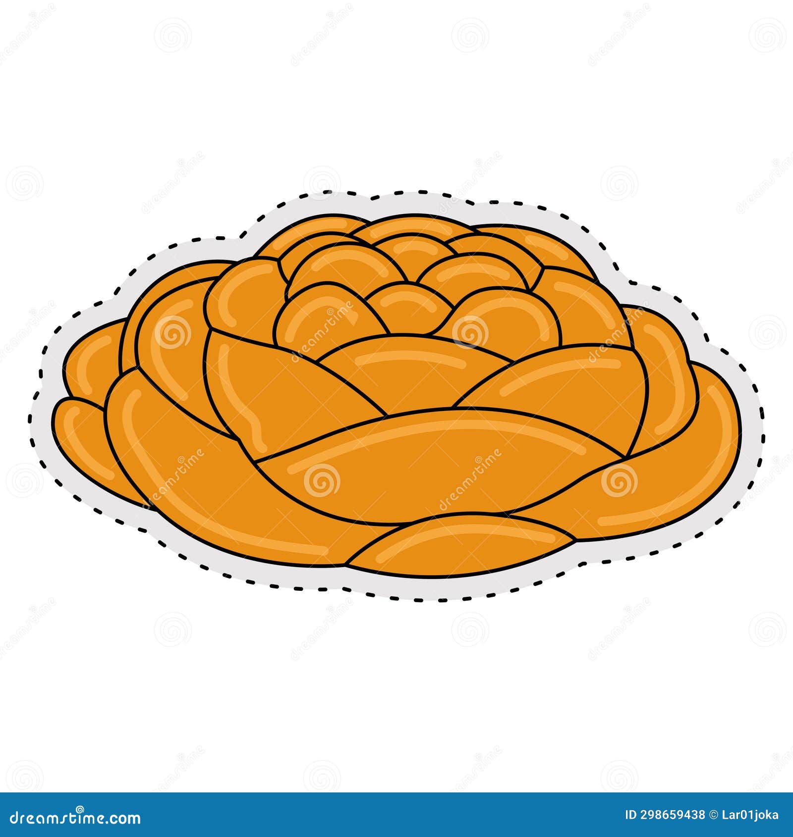 Challah Icon. Jewish Braided Bread. Cartoon Bakery Vector Illustration ...