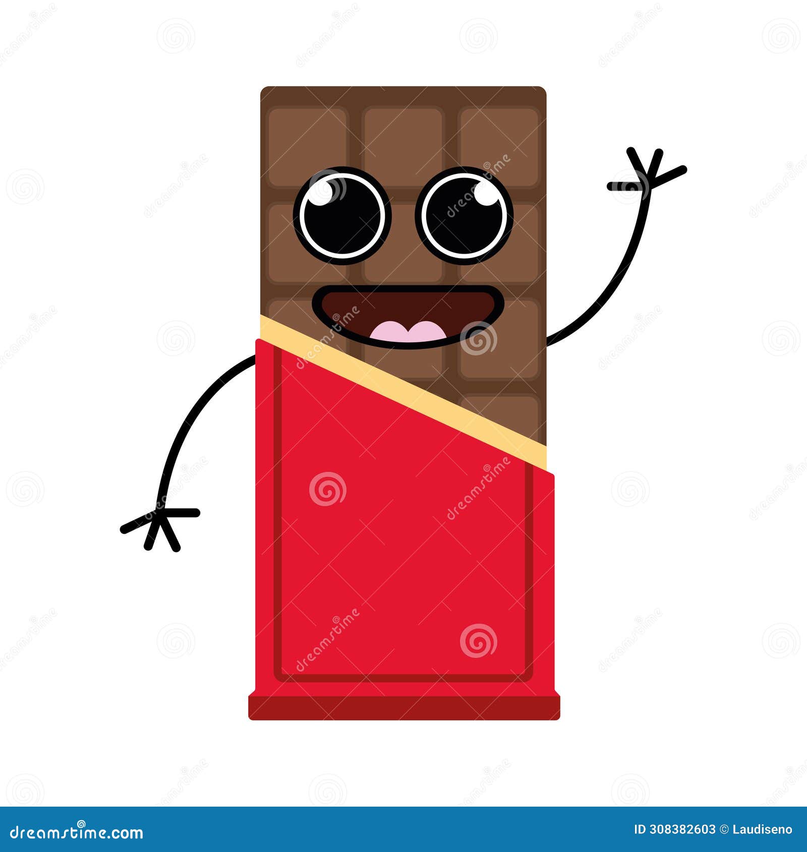 Colored Happy Chocolate Bar Character Vector Stock Vector ...