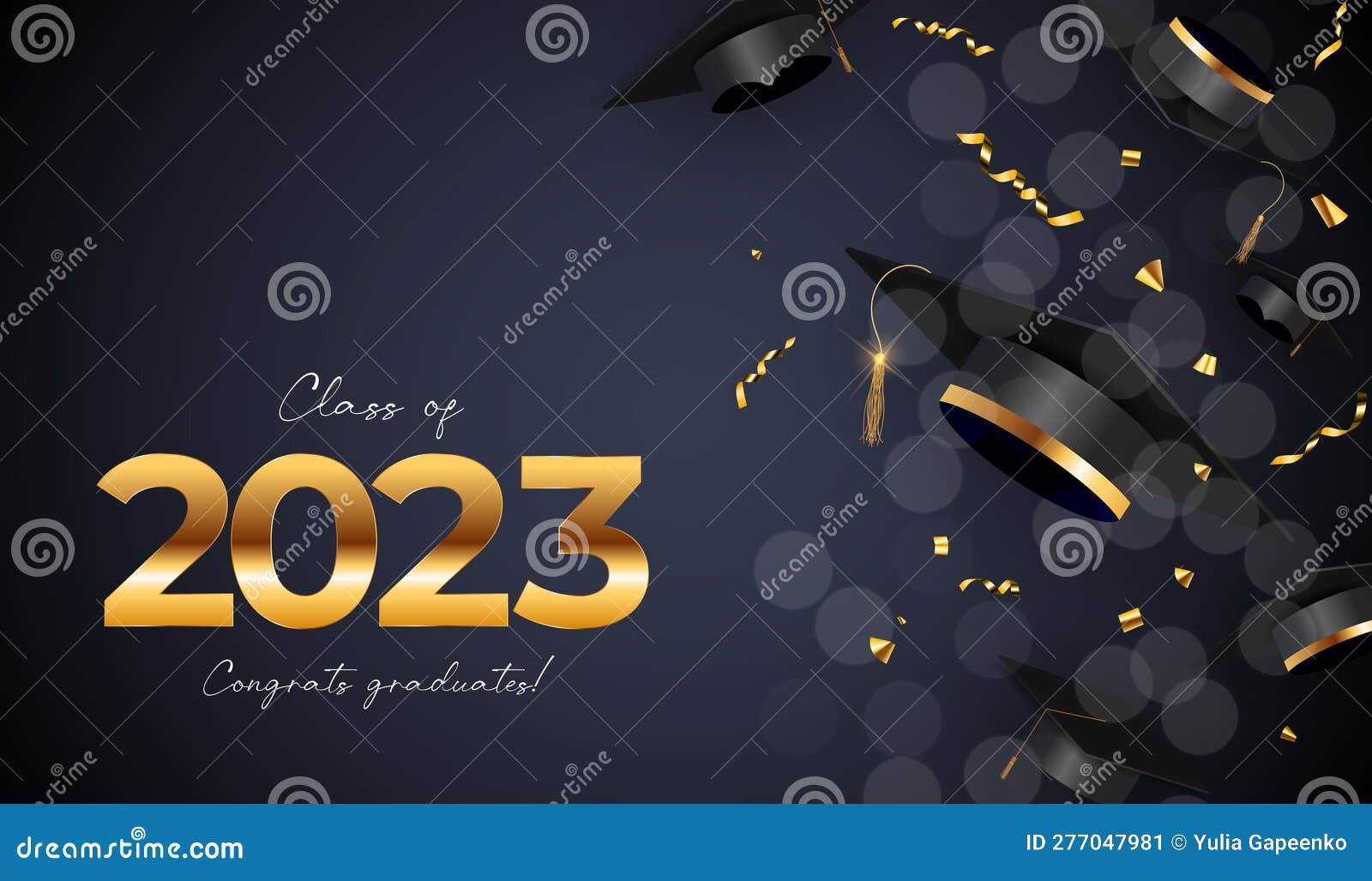 Colored Happy Graduation Greeting Background Vector Illustration Stock ...