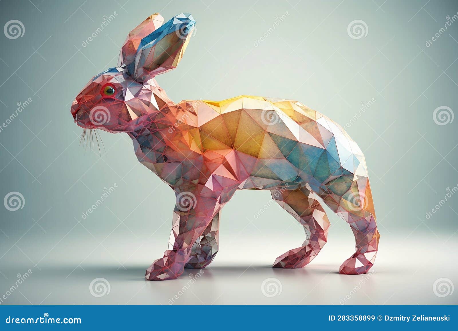 Colored Hare Model. Generative AI. Stock Illustration - Illustration of ...