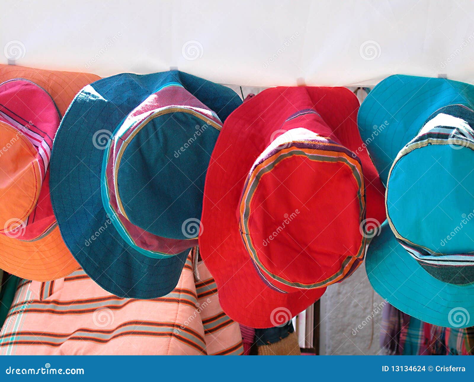 Colored hats stock photo. Image of sunny, orange, summer - 13134624