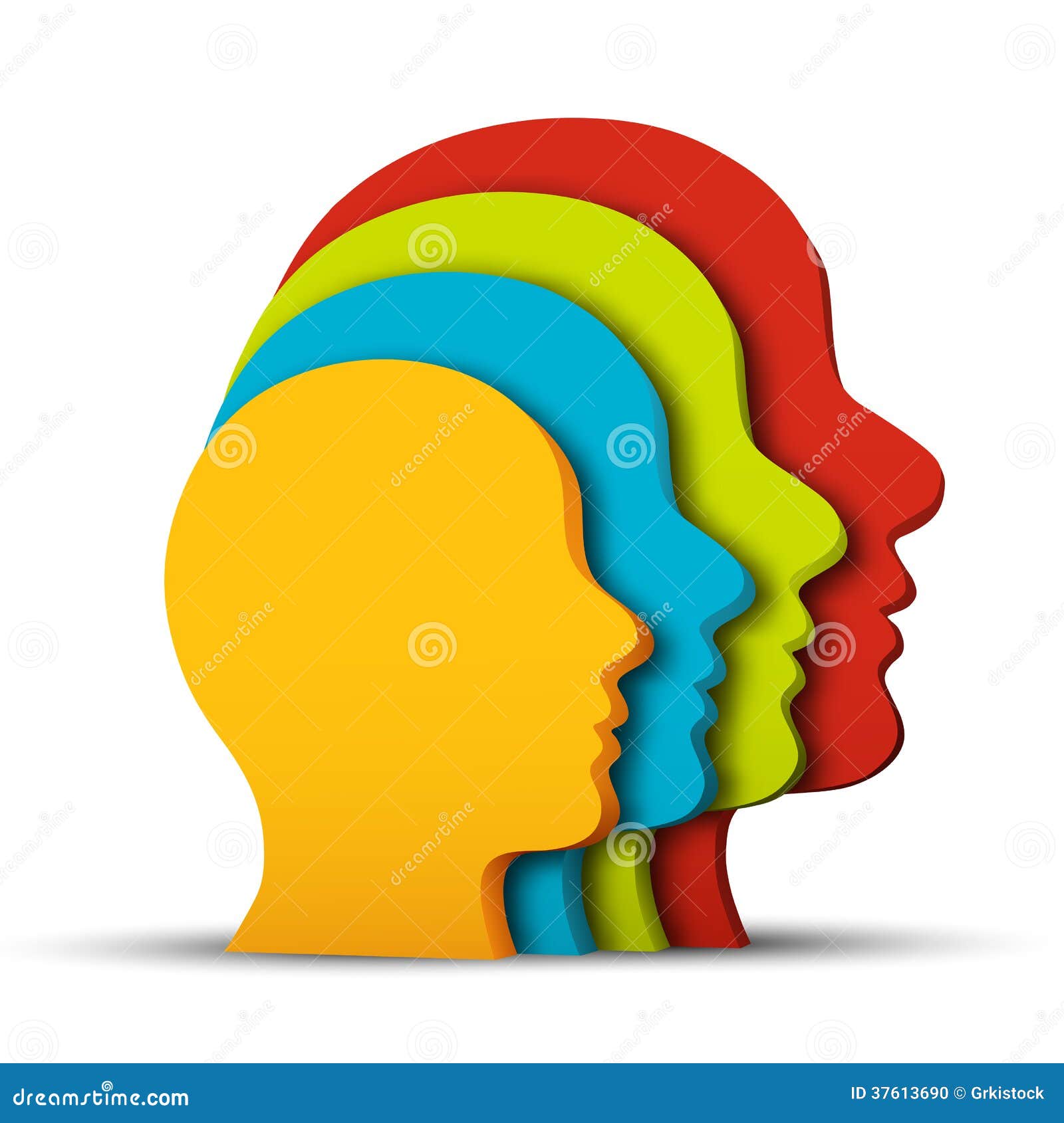 Colored heads stock vector. Illustration of head, colored - 37613690