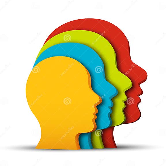 Colored heads stock vector. Illustration of head, colored - 37613690