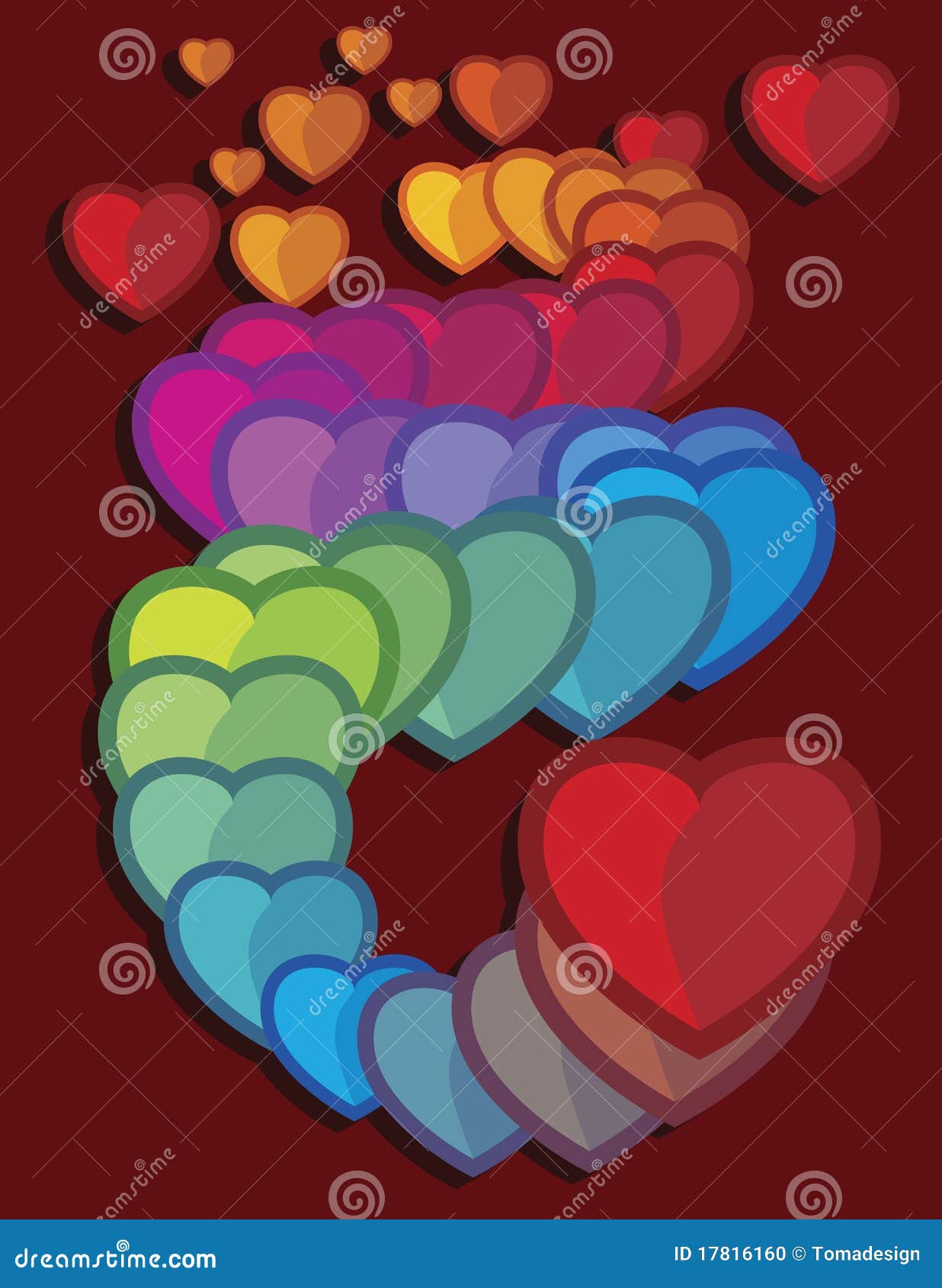 Colored hearts stock illustration. Illustration of heart - 17816160