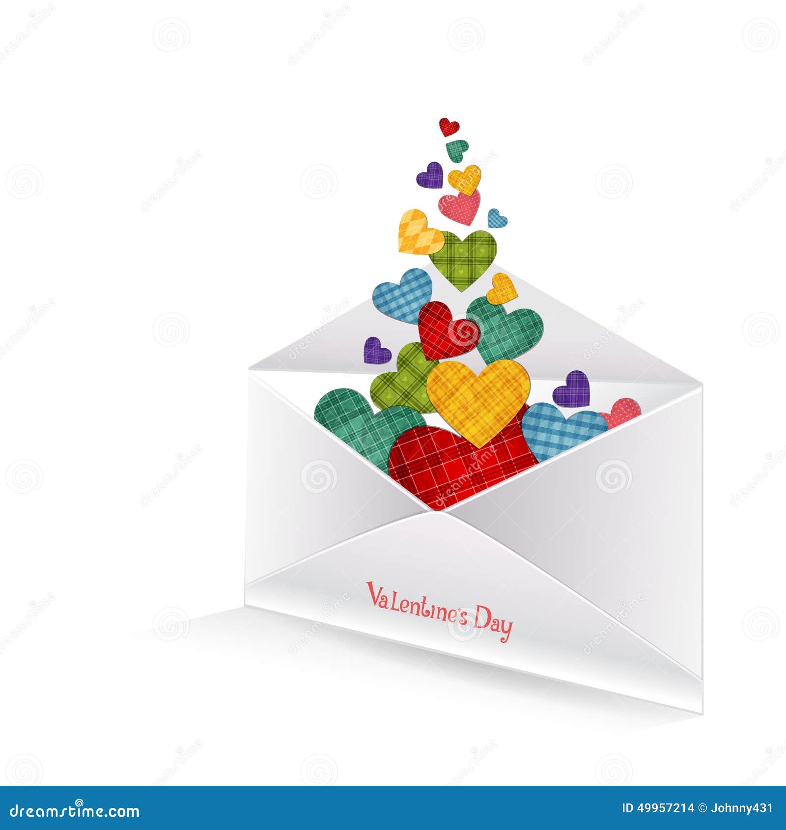 Colored Hearts in the Envelope Stock Vector - Illustration of romantic ...