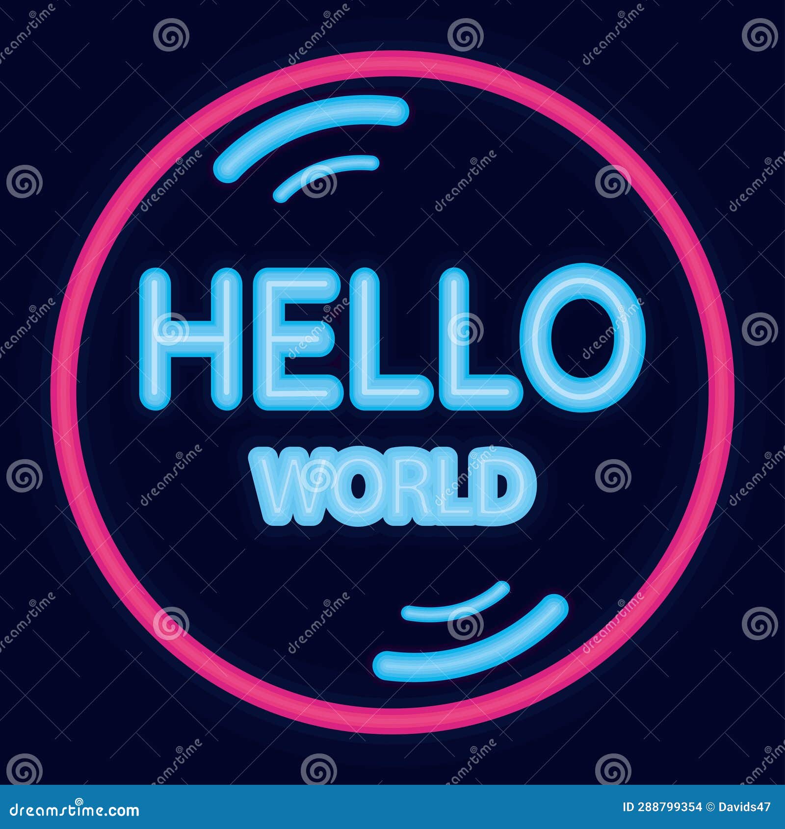 Colored Hello World Neon Poster Vector Stock Vector - Illustration of ...