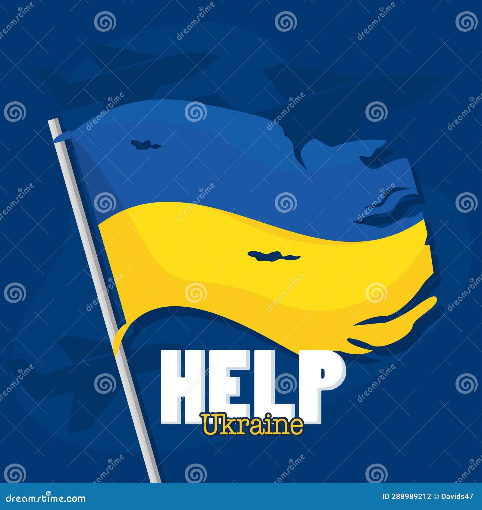 Colored Help Ukraine Concept Poster Vector Stock Vector - Illustration ...