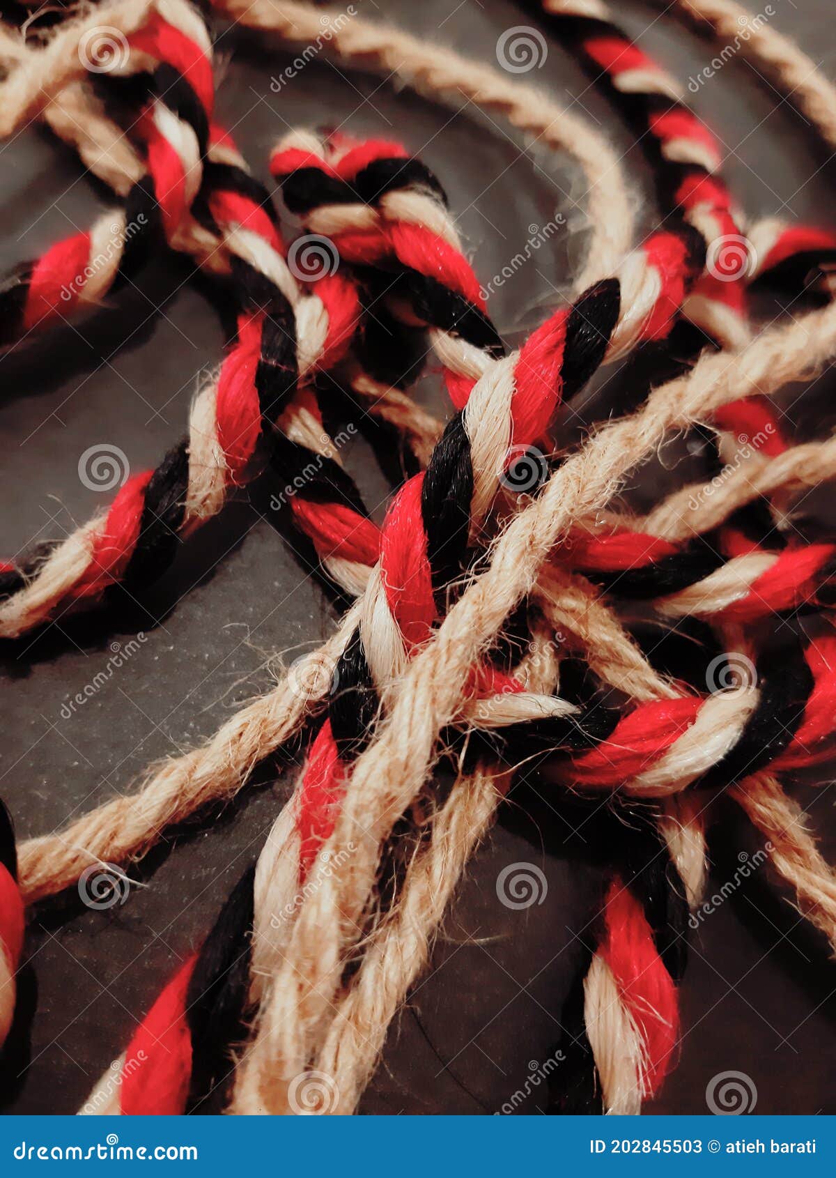 Colored hemp ropes stock image. Image of crram, redandblack - 202845503