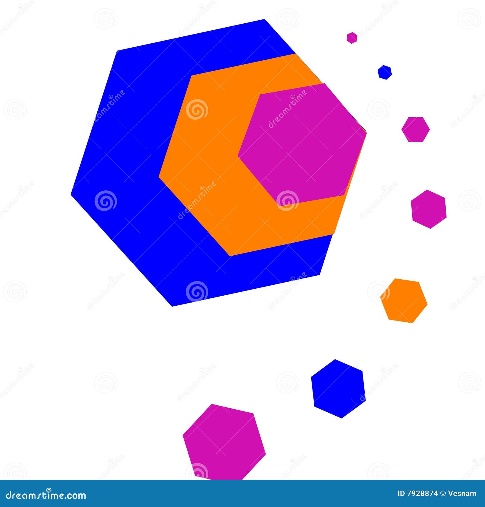 Colored hexagons stock vector. Illustration of geometry - 7928874