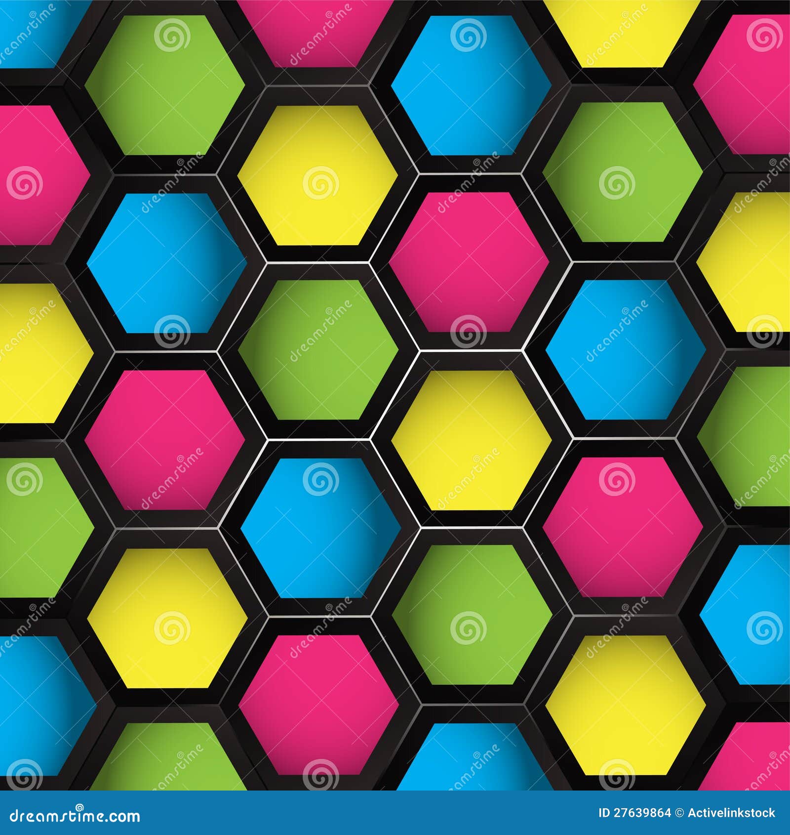 Colored Hexagons Seamless stock vector. Illustration of pattern - 27639864