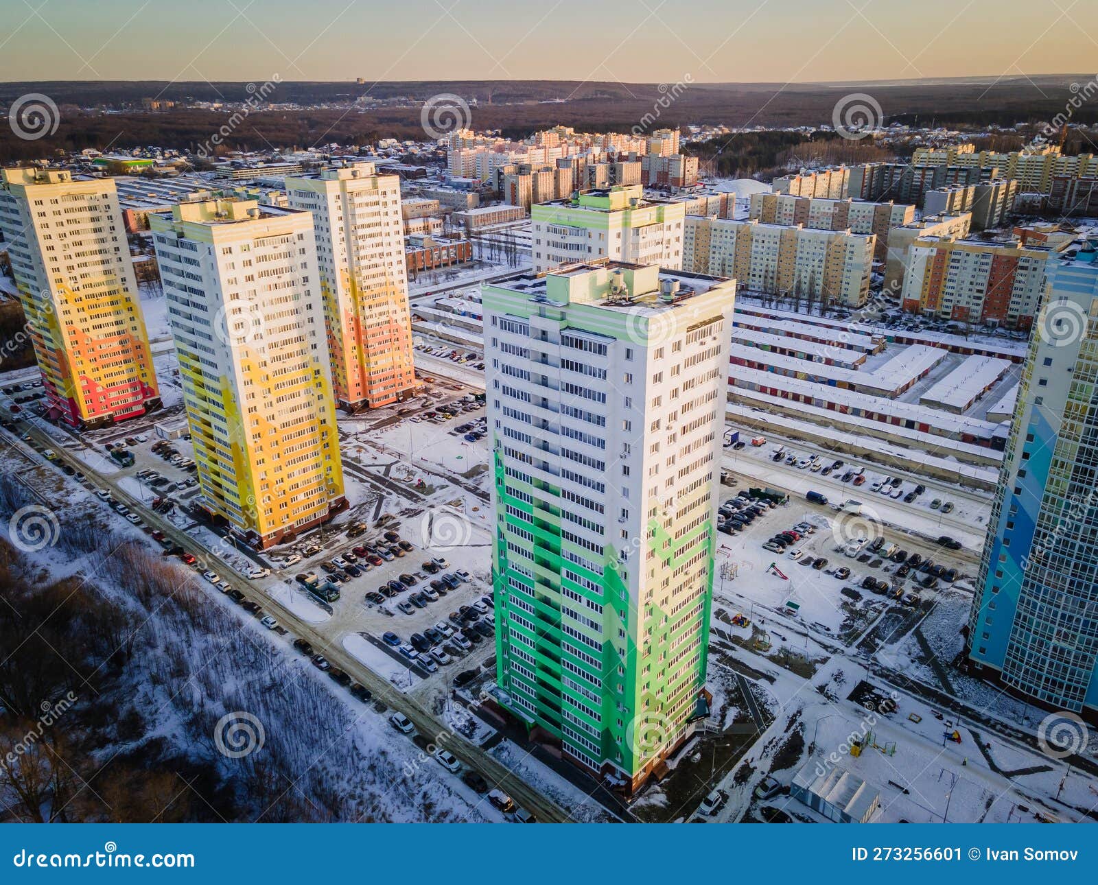 Colored High-rise Buildings in the City Stock Image - Image of landmark ...