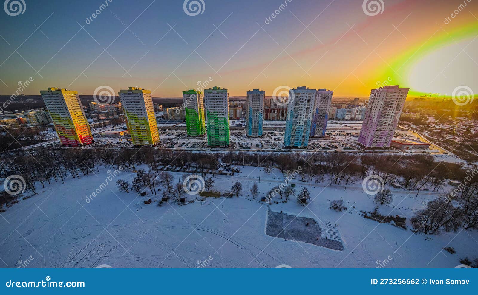 Colored High-rise Buildings in the City Stock Photo - Image of living ...