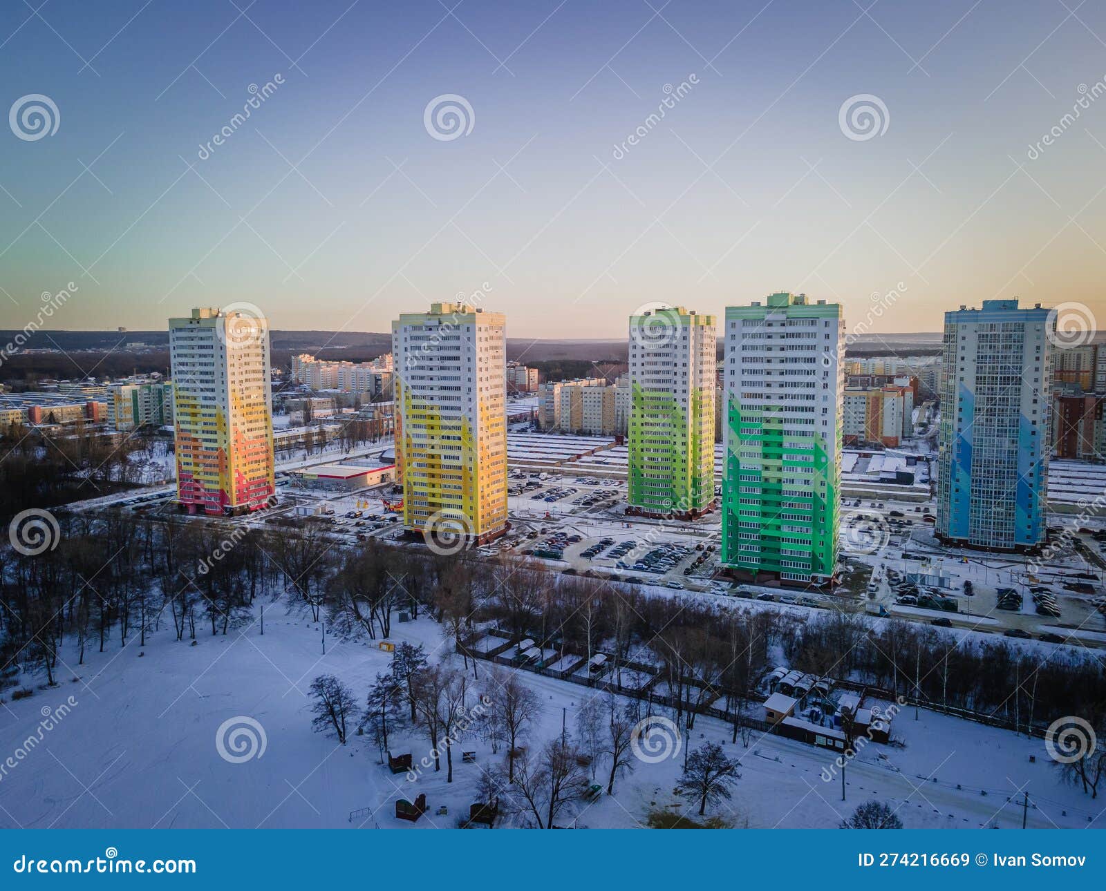Colored High-rise Buildings in the City Stock Image - Image of building ...
