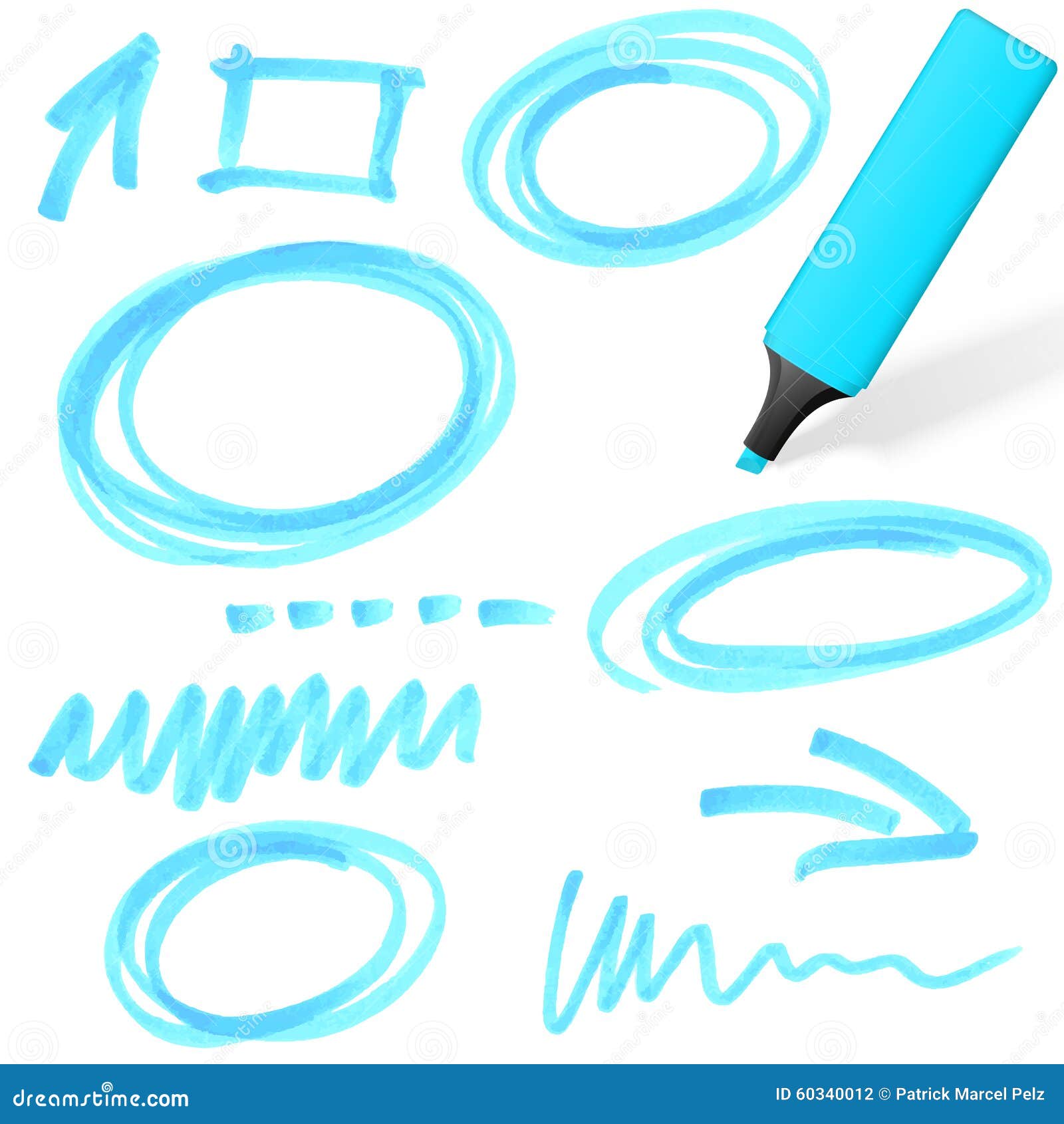 Colored Highlighter with Markings Stock Vector - Illustration of label ...