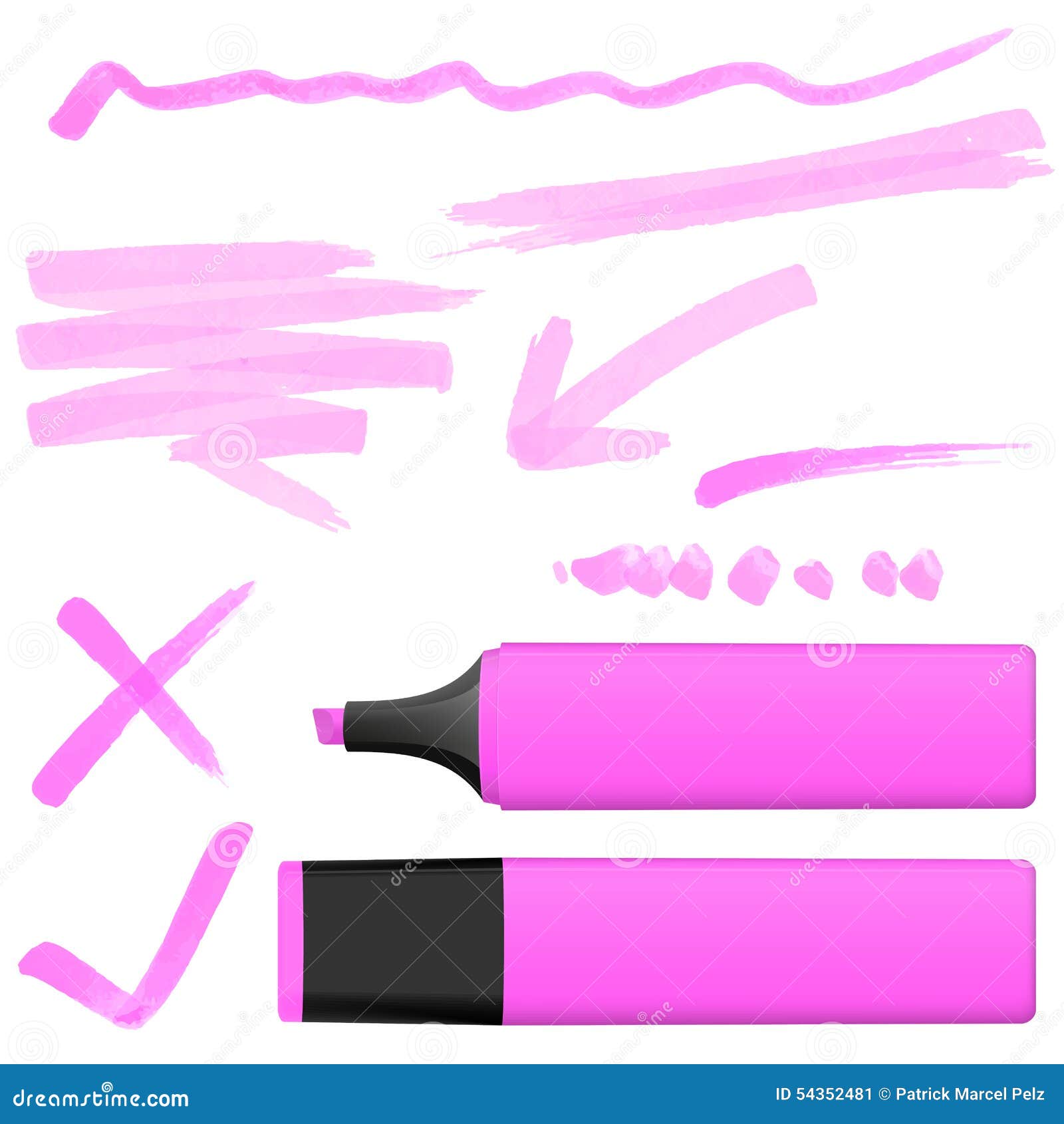 Colored Highlighter with Markings Stock Vector - Illustration of ...