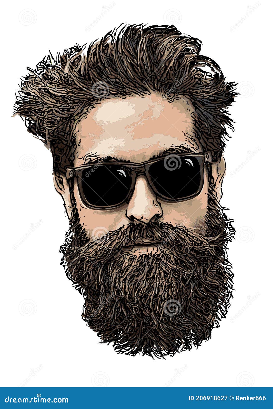 Hipster Vector Illustration Stock Vector - Illustration of vector, hair ...