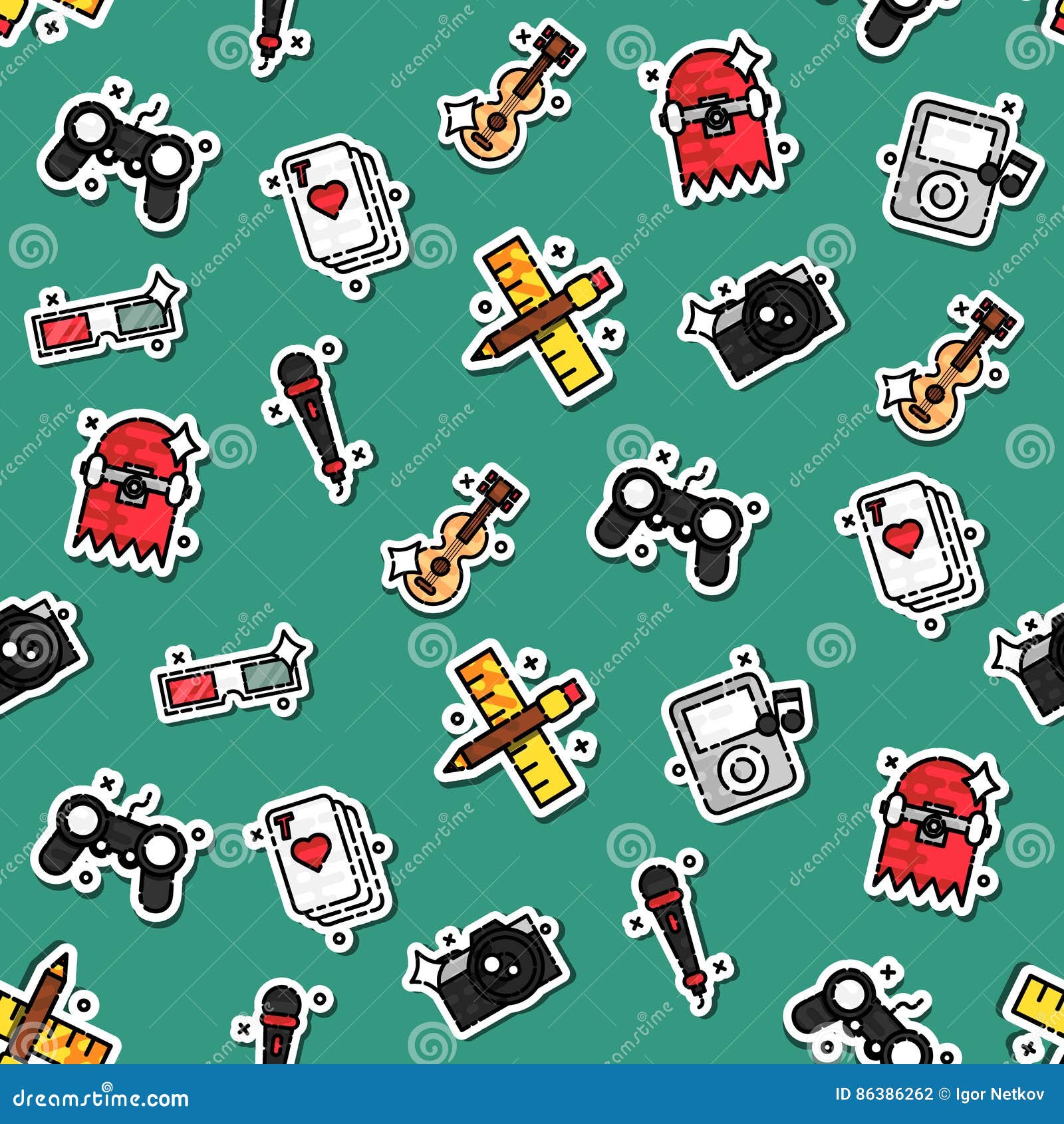 Colored hobby pattern stock vector. Illustration of accent - 86386262