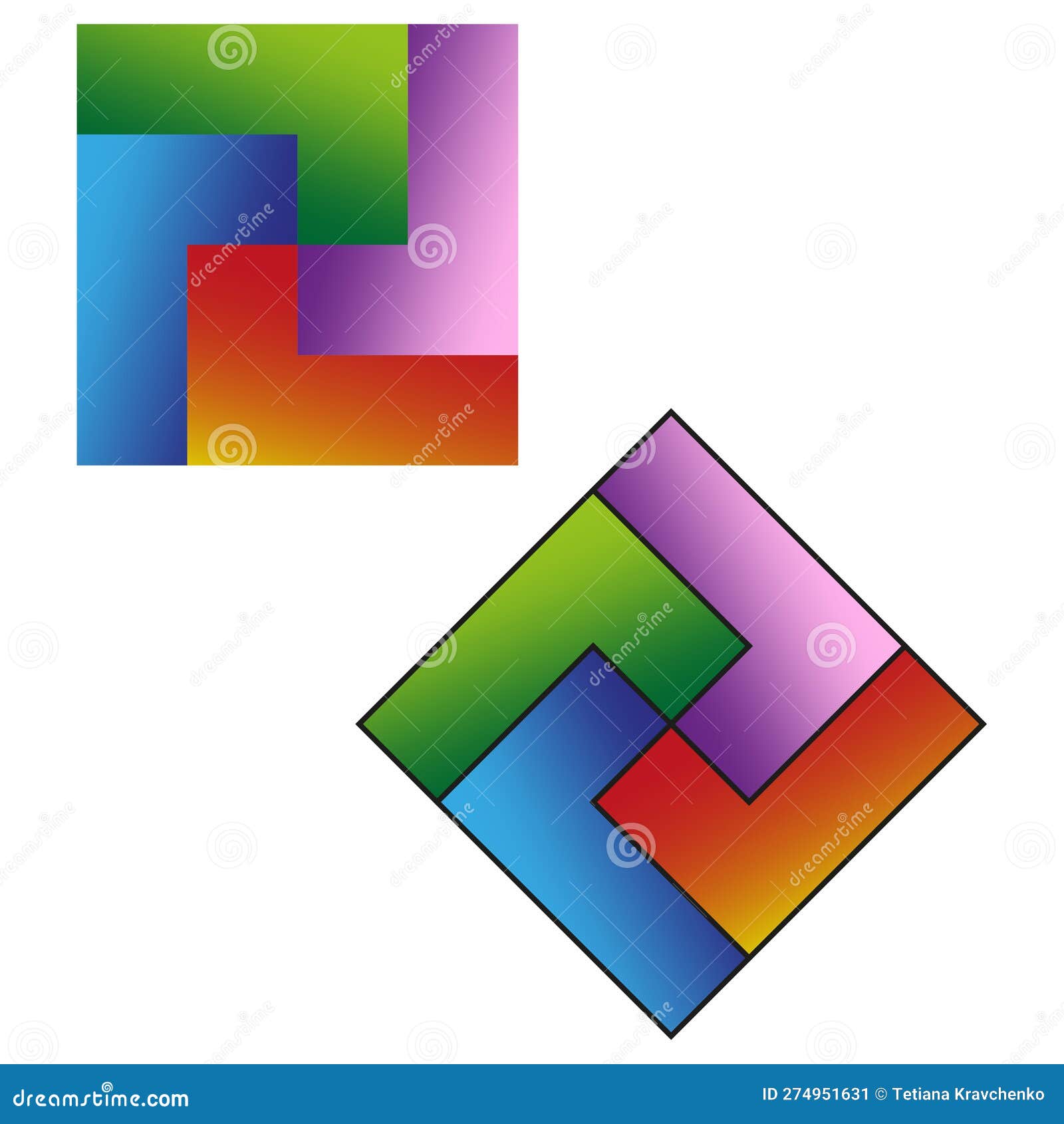 Colored Holographic Squares. Gradient Background. Vector Illustration ...