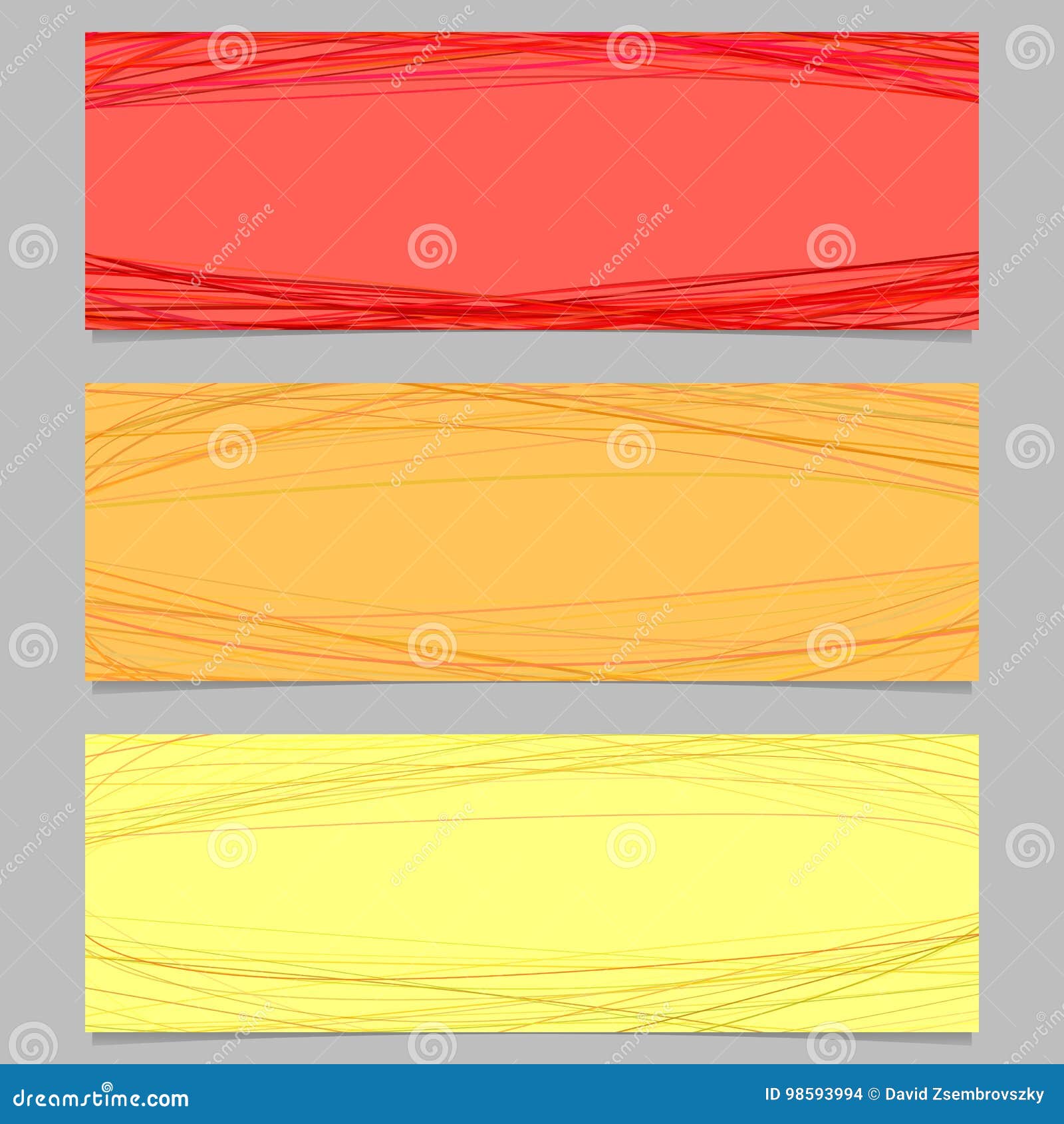 Colored Horizontal Banner Design Set - Vector Graphic with Random ...