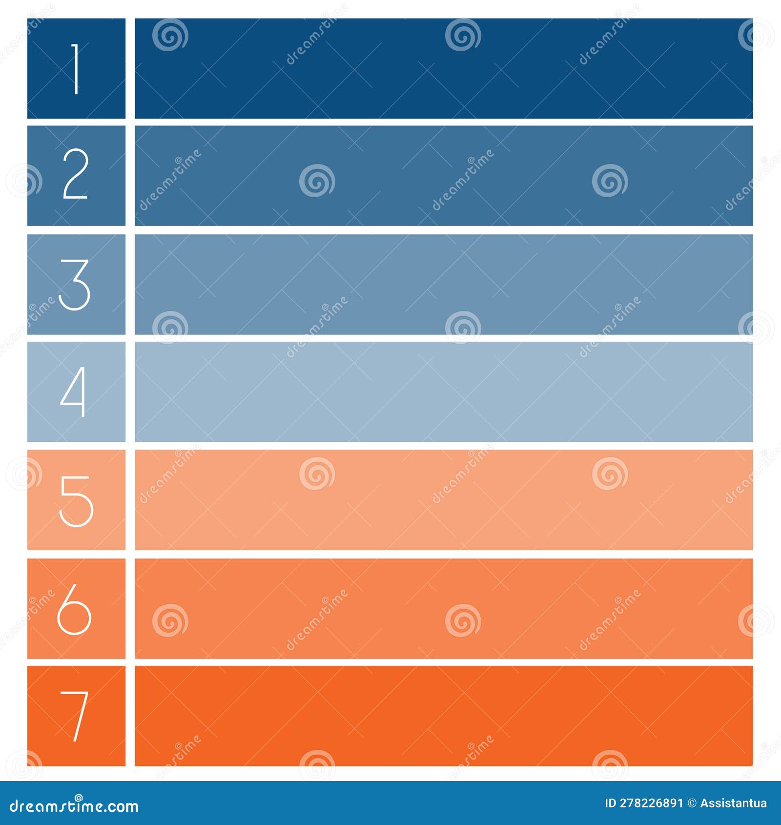Colored Horizontal Stripes for Seven 7 Positions. Stock Vector ...