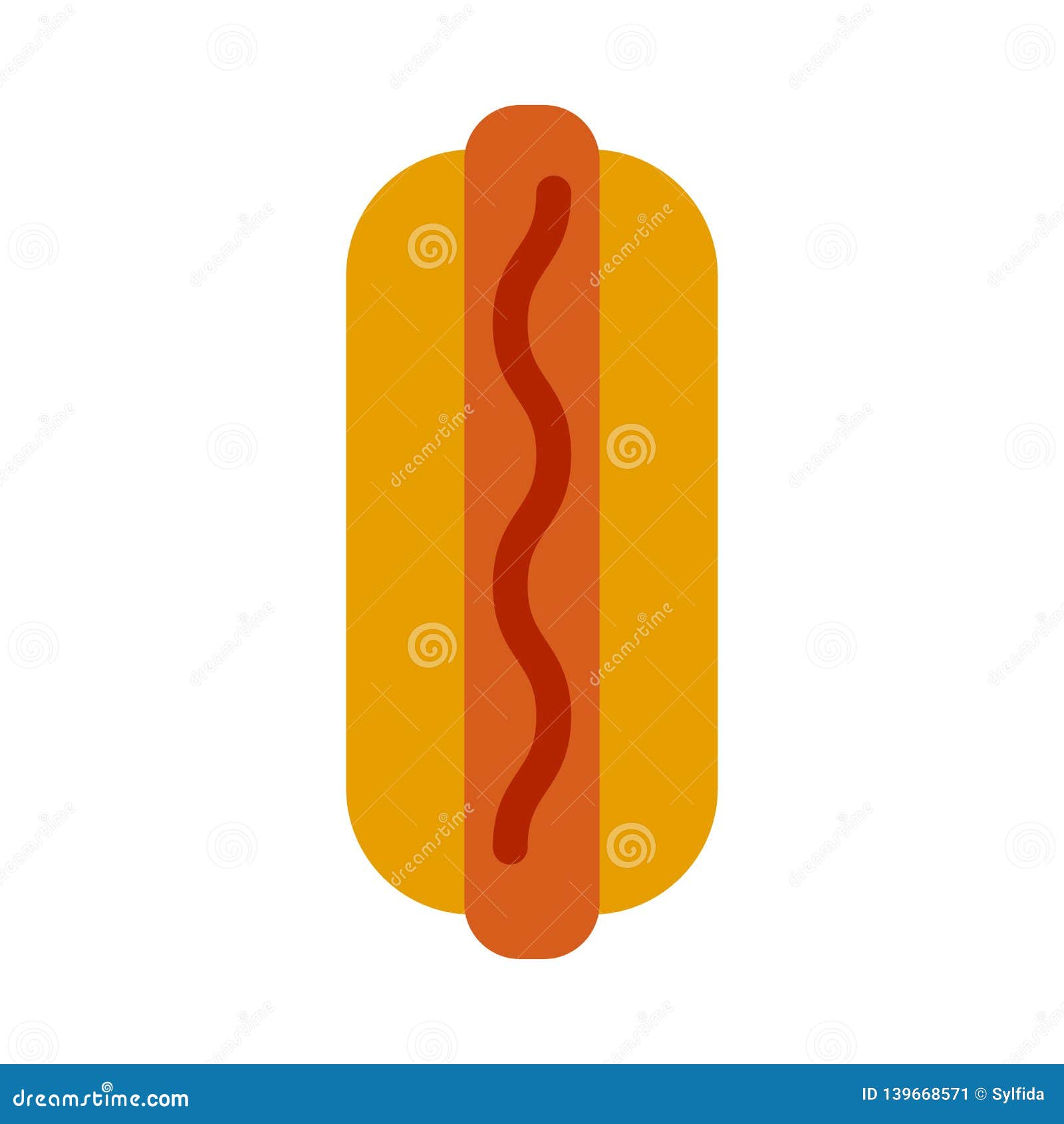 Colored Hot Dog Icon. Vector Illustration Stock Illustration ...