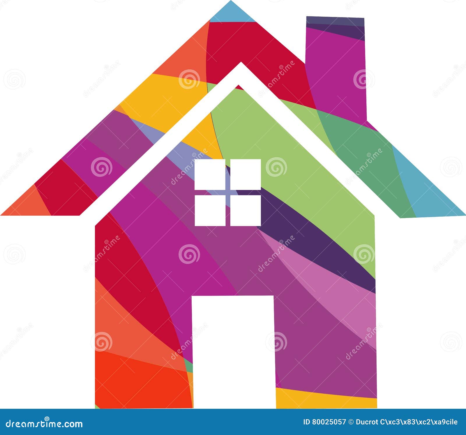 Colored house icon stock vector. Illustration of vector - 80025057