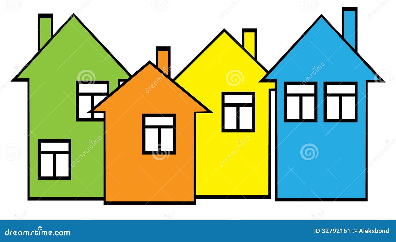 Colored houses set stock vector. Illustration of symbol - 32792161