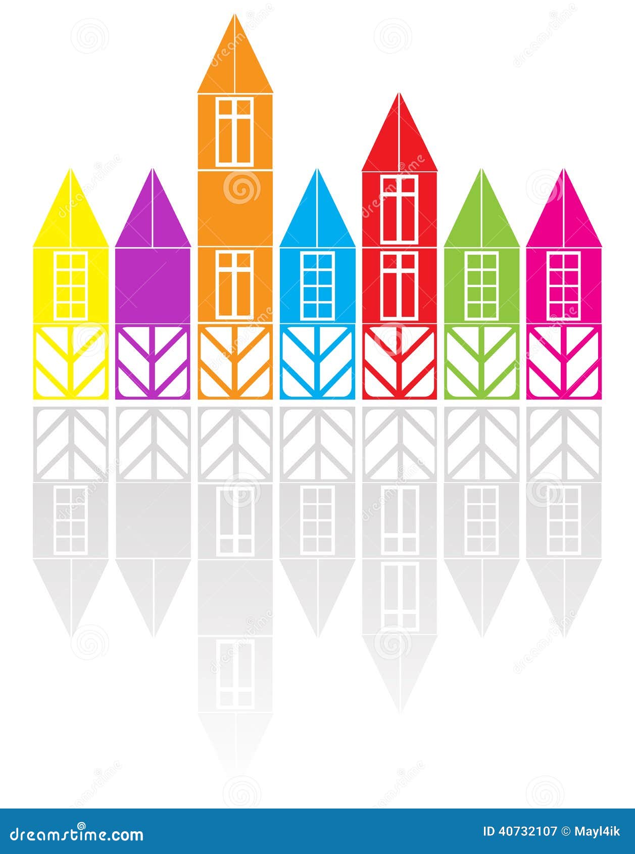 Colored houses stock vector. Illustration of element - 40732107