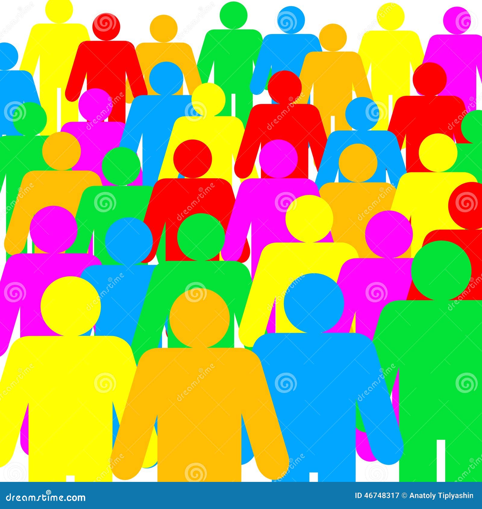 Colored human figures stock vector. Illustration of line - 46748317