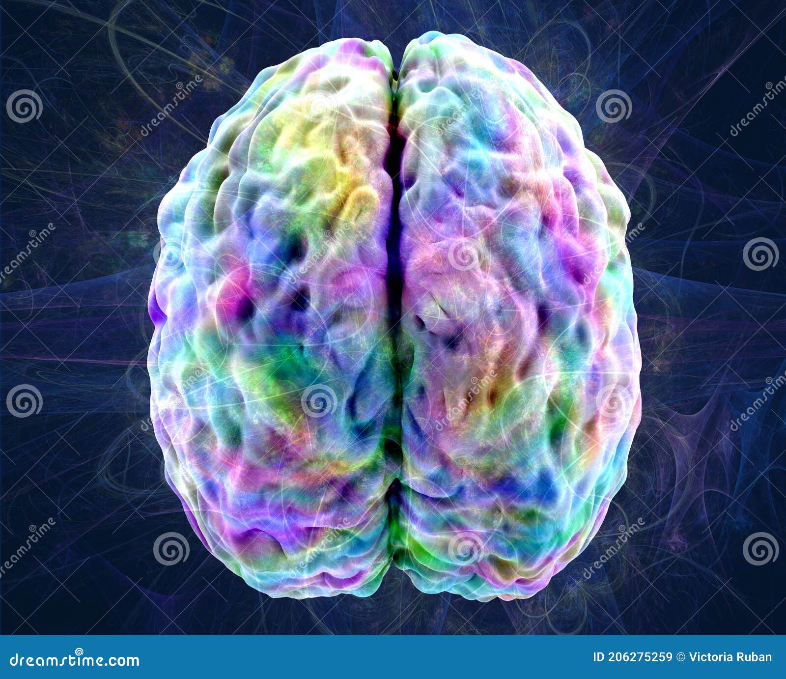 Colored Human Overbrain Model, Overmind, Brain Activity Concept Stock ...