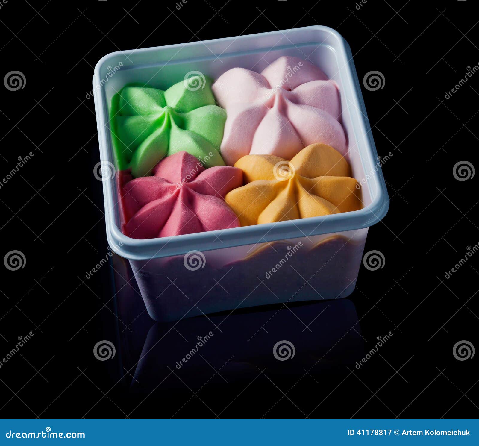 Colored Ice Cream in the Container Stock Image - Image of strawberry ...