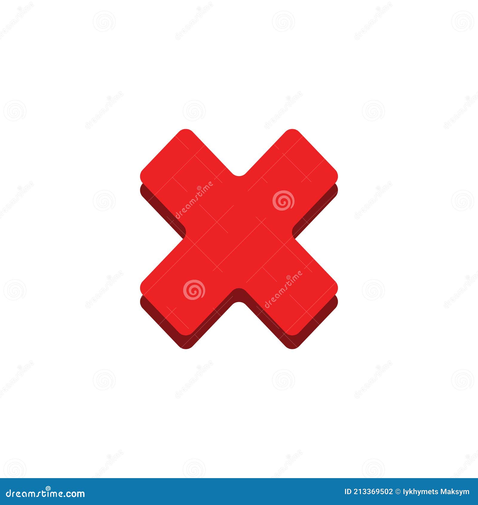 Colored Icon of Cross or Delete Symbol on White Background Vector ...
