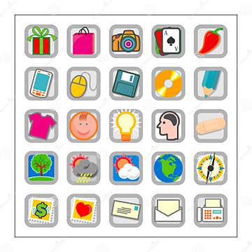 Colored Icon Set 3 - Version2 Stock Vector - Illustration of envelope ...