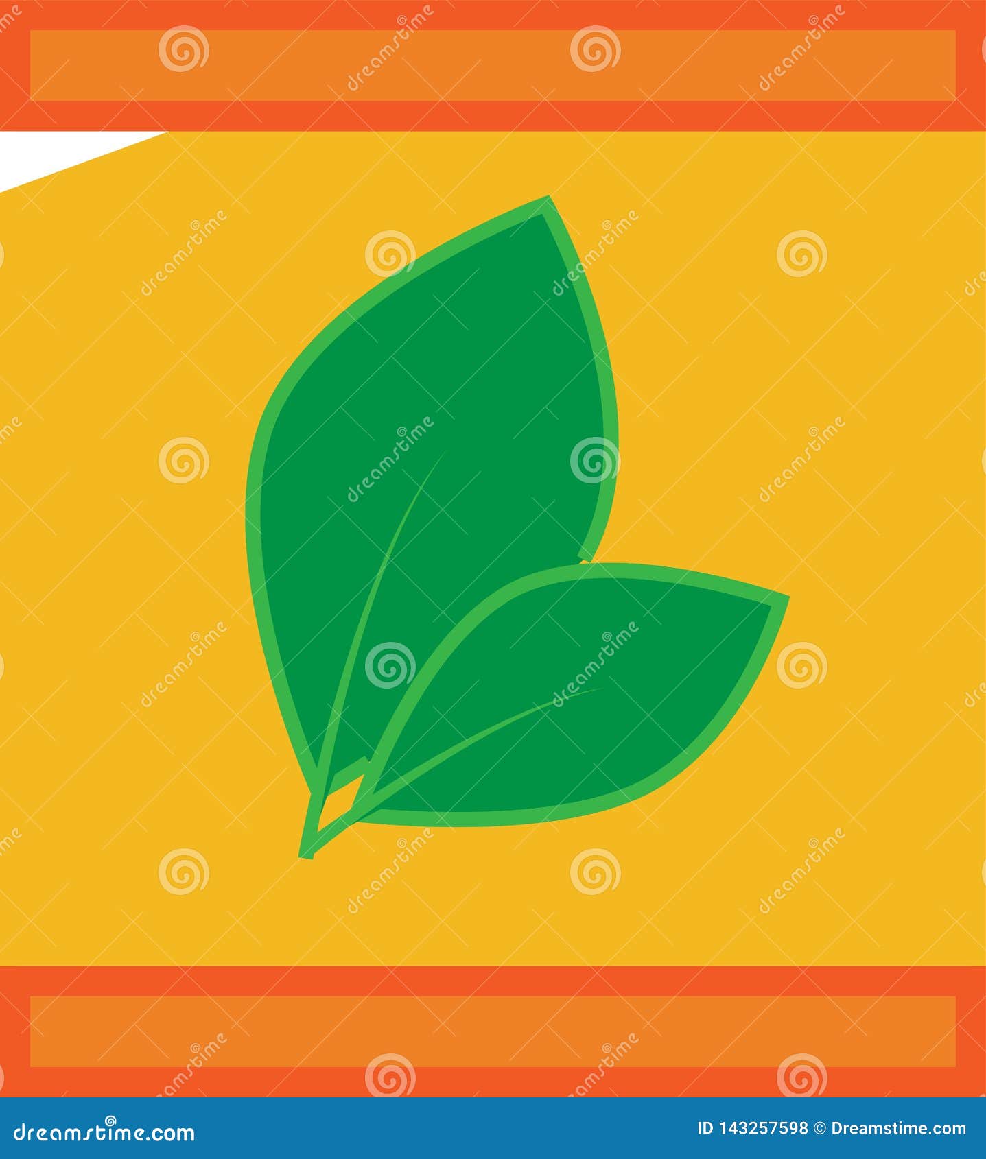 Colored Icon Tea Bag with Natural Leaf Pack Stock Illustration ...
