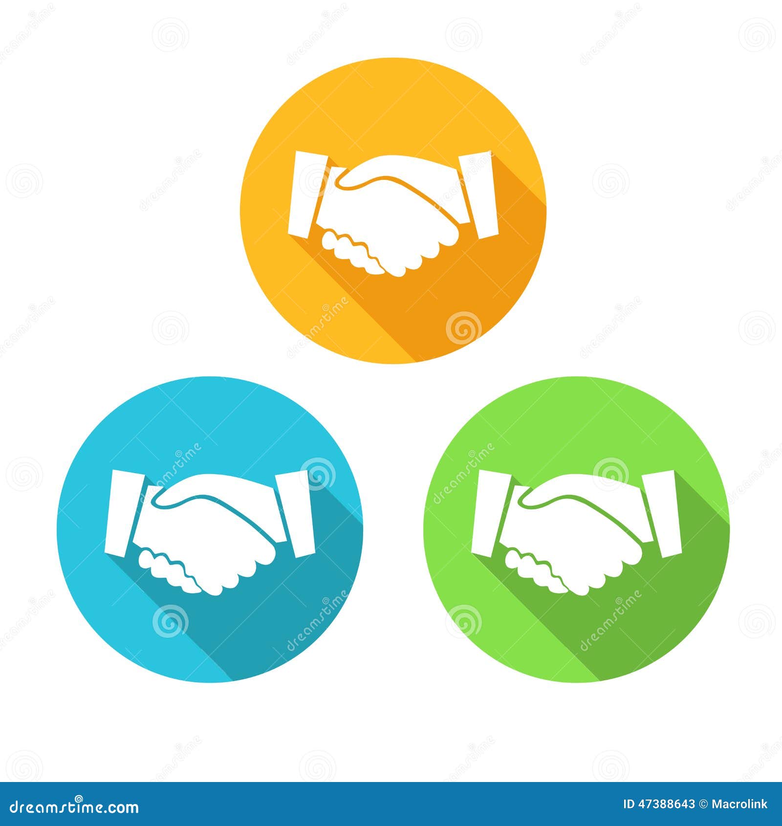 Colored Icons of Handshake in Modern Design Stock Vector - Illustration ...
