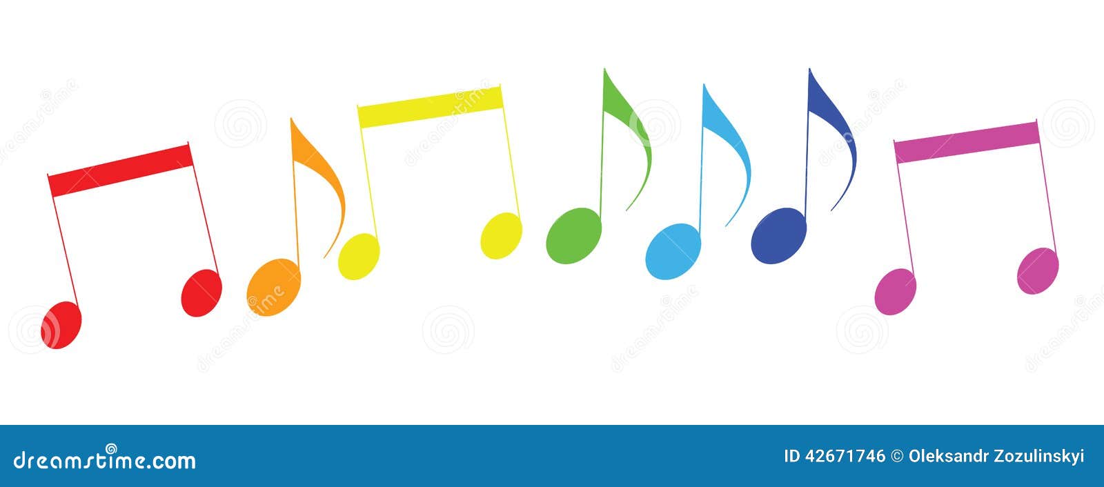 Colored Icons of Musical Notes. Raster Stock Illustration ...