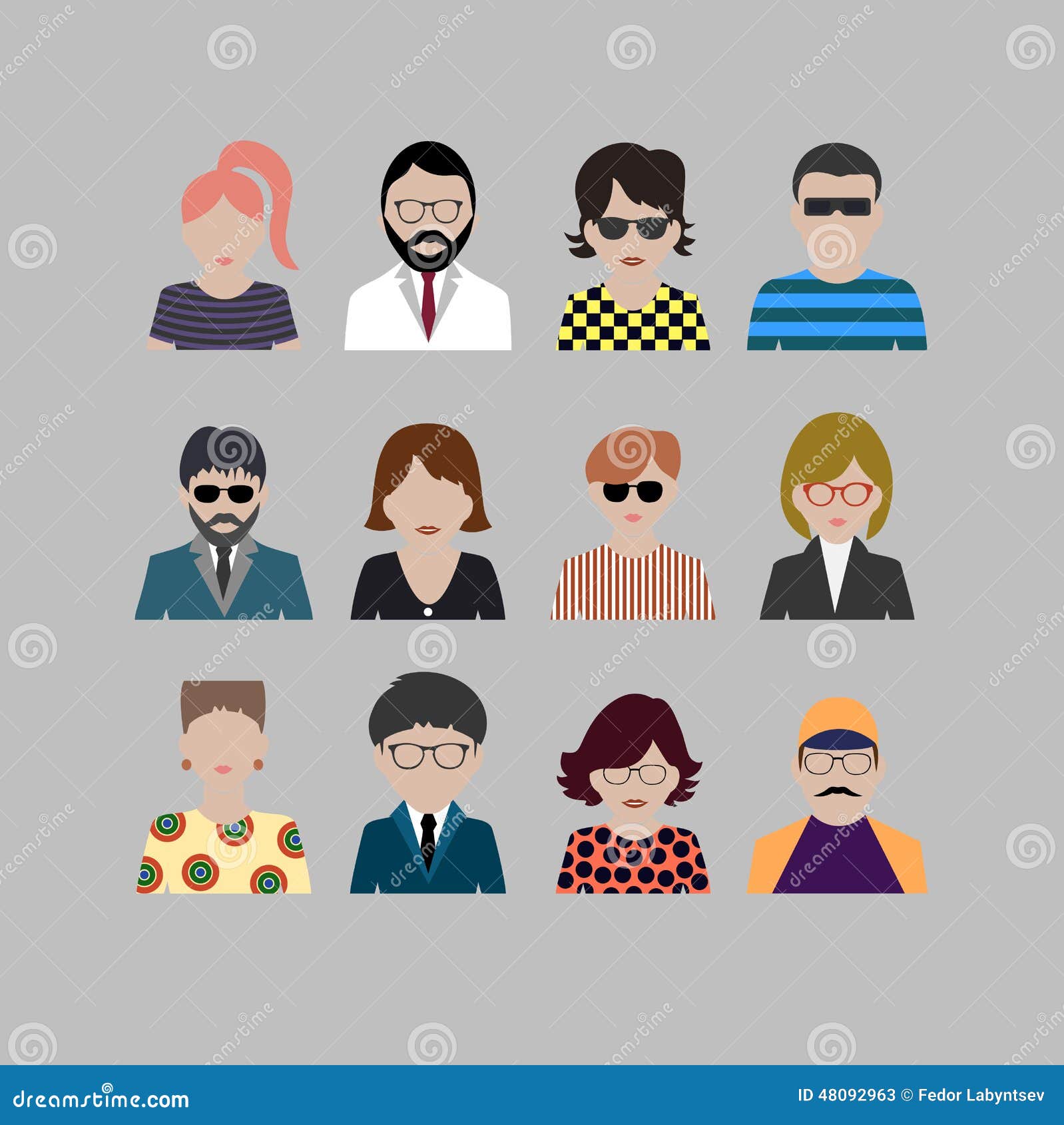 Colored icons people stock vector. Illustration of people - 48092963