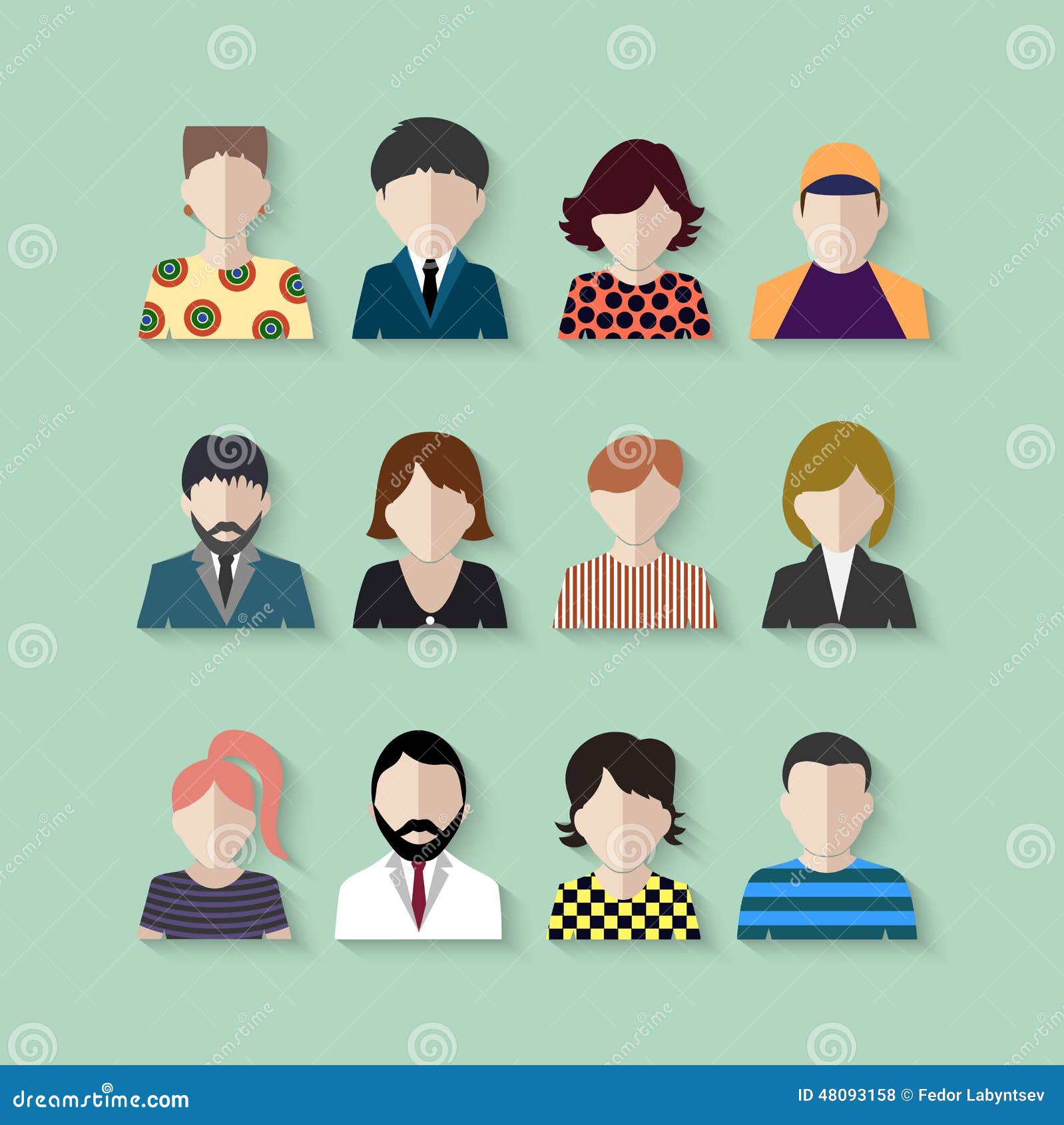 Colored icons people stock vector. Illustration of office - 48093158