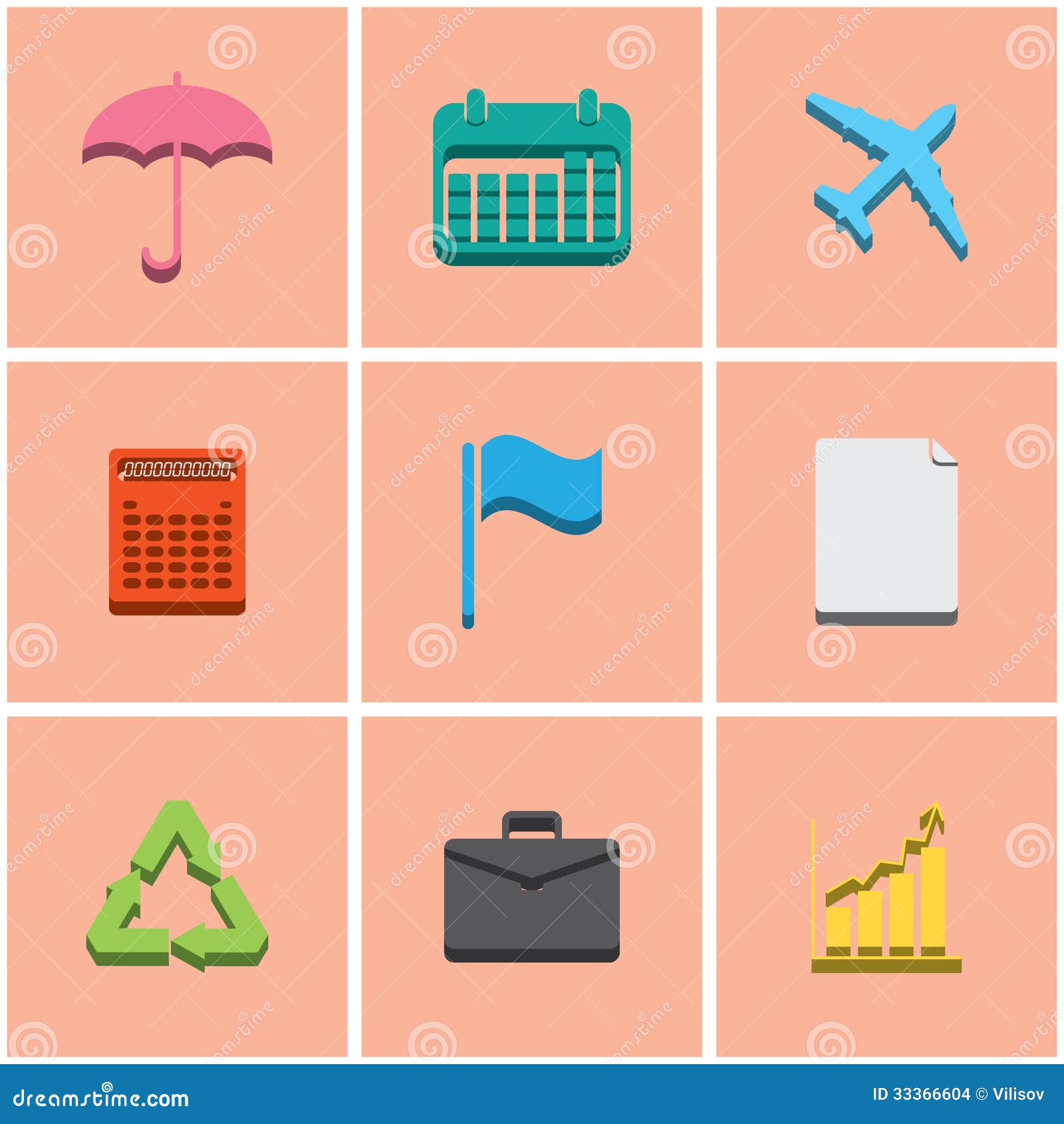 Colored icons. set 4 stock vector. Illustration of collection - 33366604