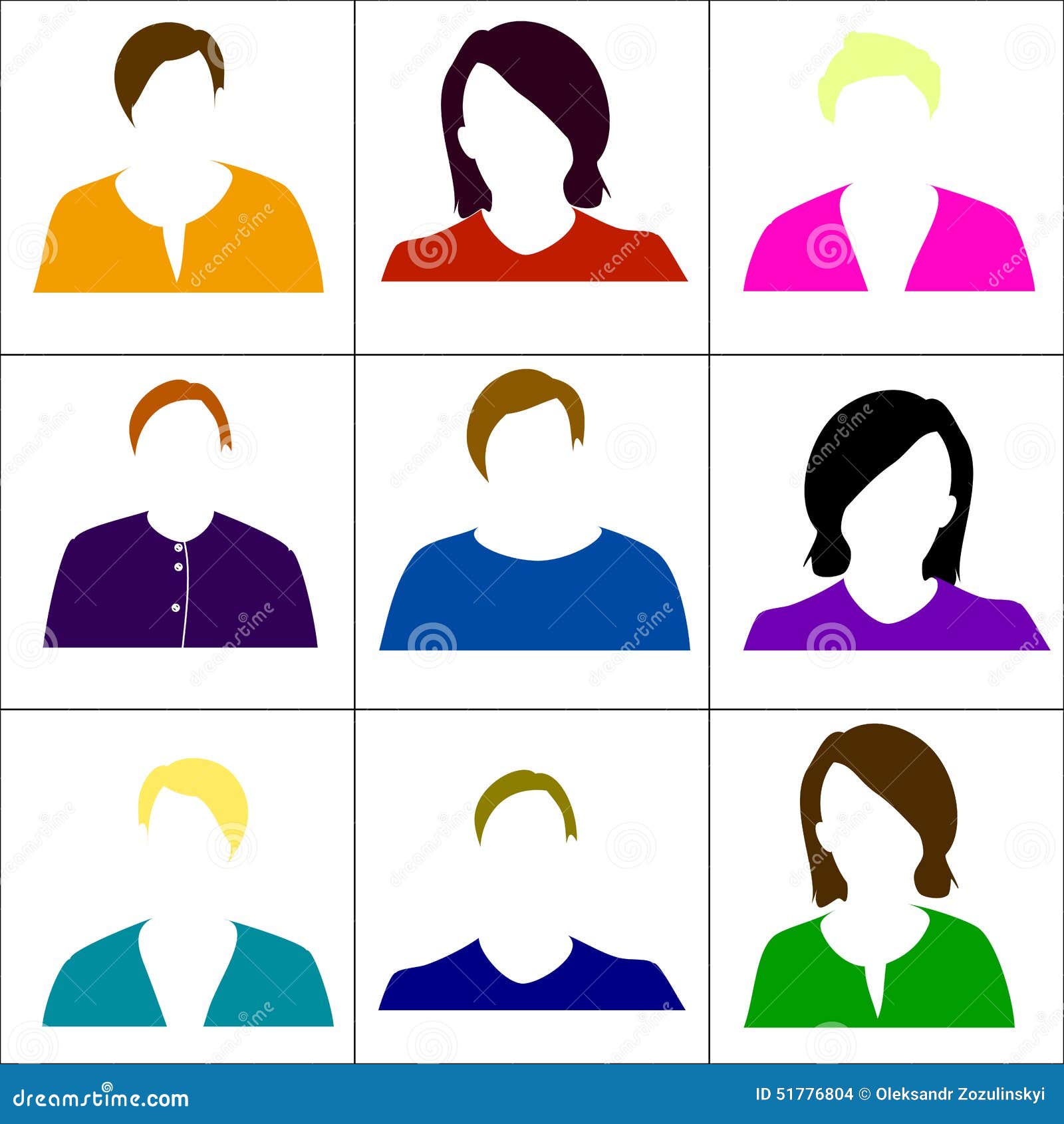 Colored Icons Women. Raster Stock Illustration - Illustration of ...