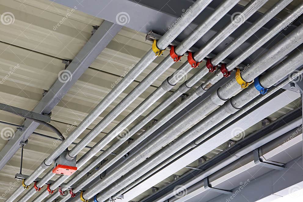 Colored Identification on the Clamps of the Electrical Cable Conduits ...