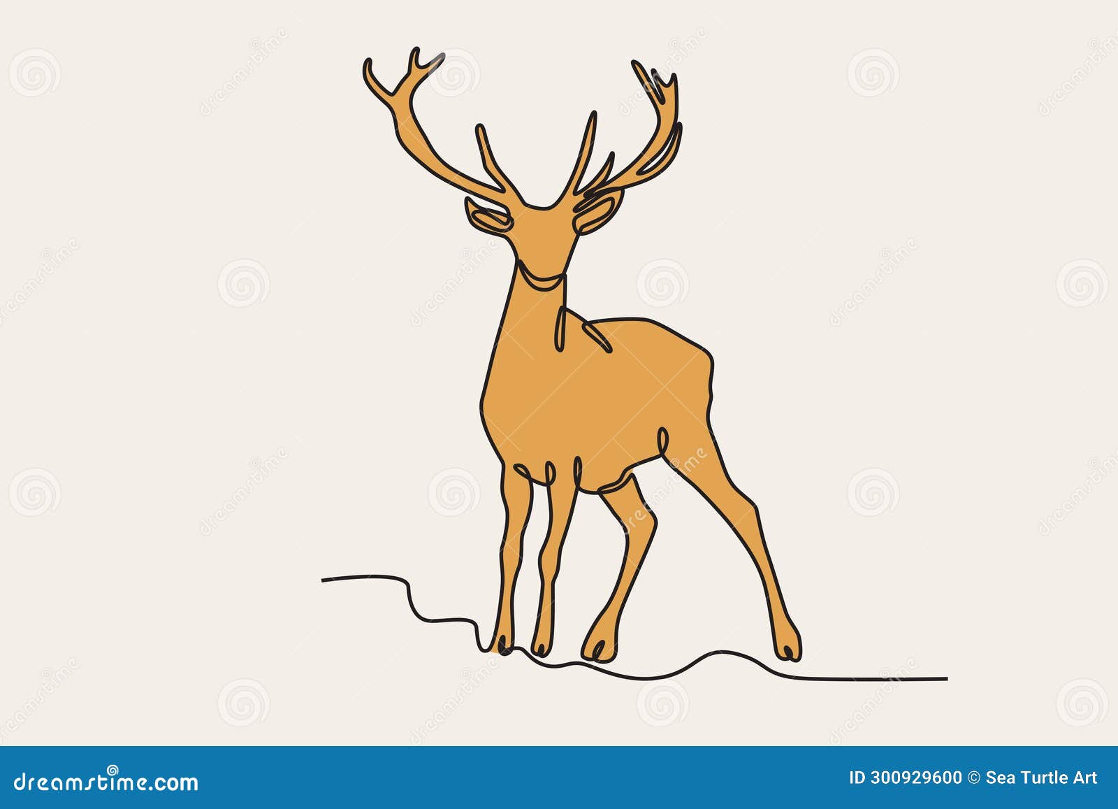 Colored Illustration of a Deer Front View Stock Vector - Illustration ...