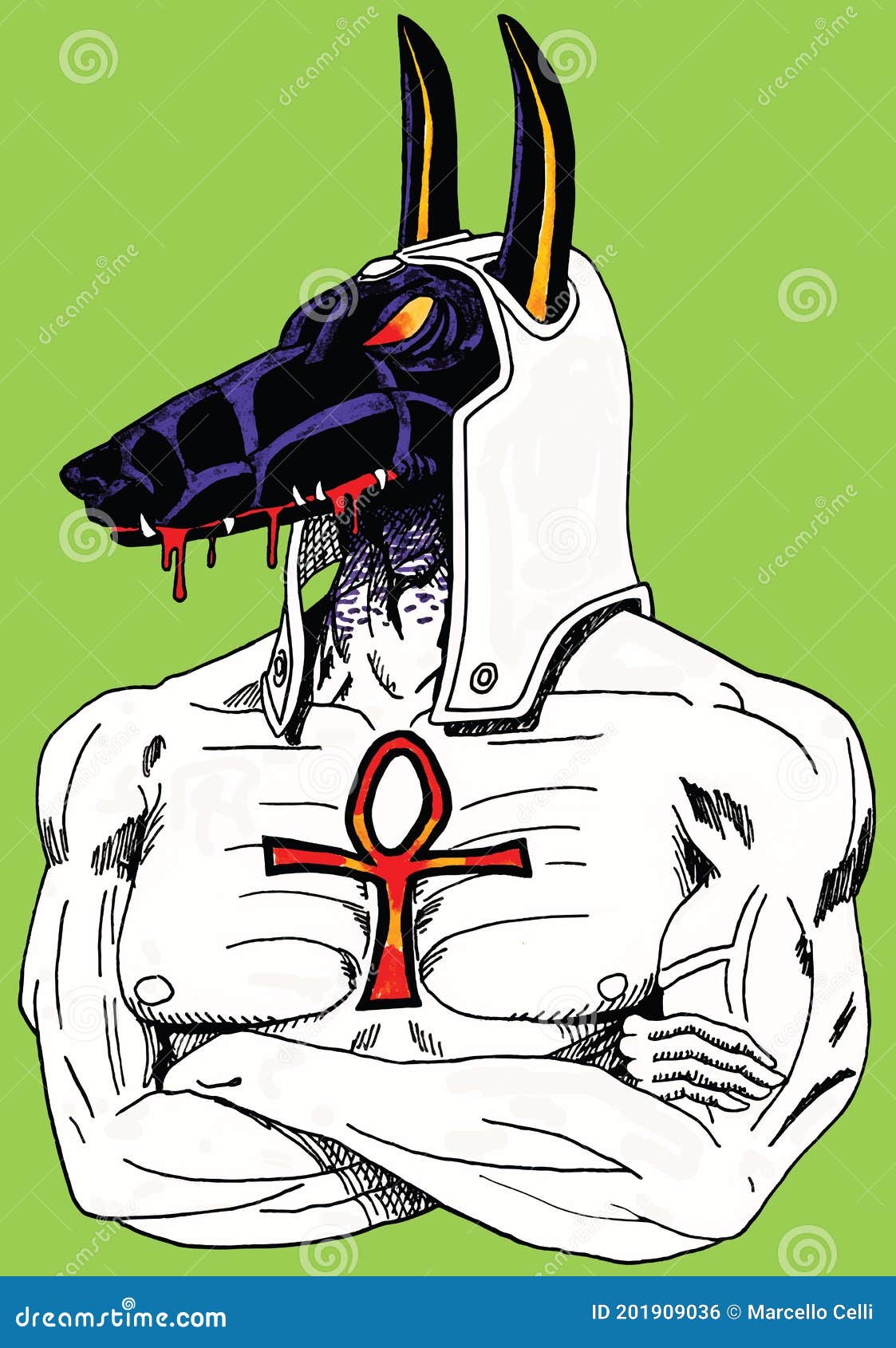 Anthropomorphic Version of Man with a Wolf Head Stock Illustration ...