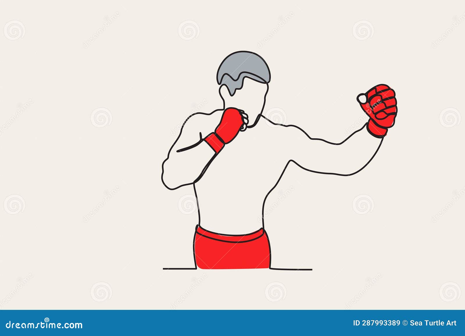 Colored Illustration of a Man Attacking an Opponent Stock Vector ...