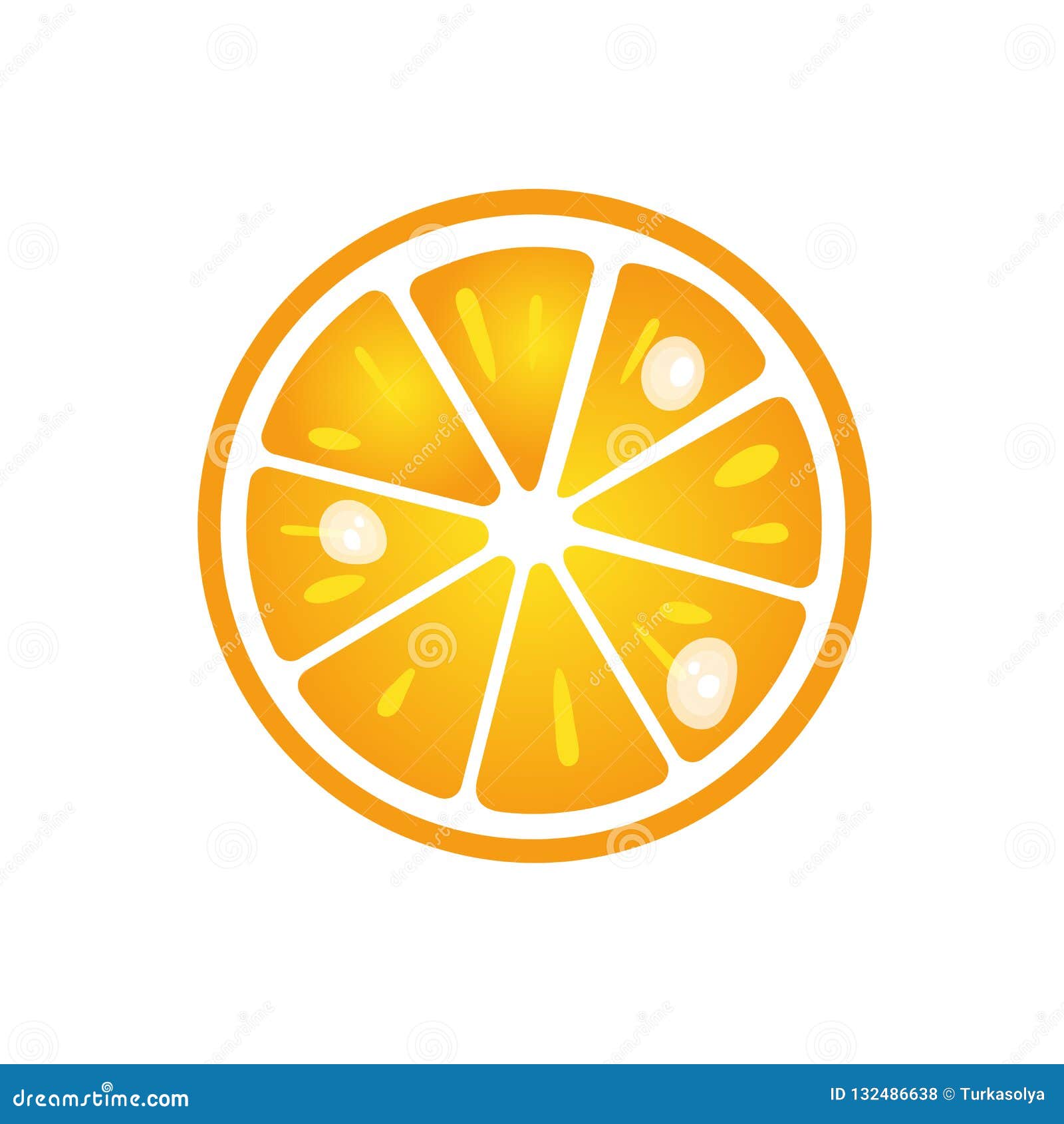 Colored Illustration of the Orange with Water Drops Stock Vector ...