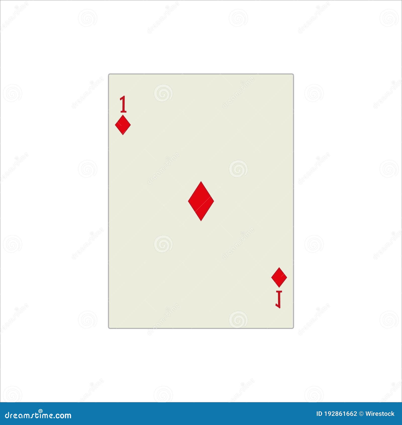 Colored Illustration of Playing Card 1 of Diamond Stock Illustration ...