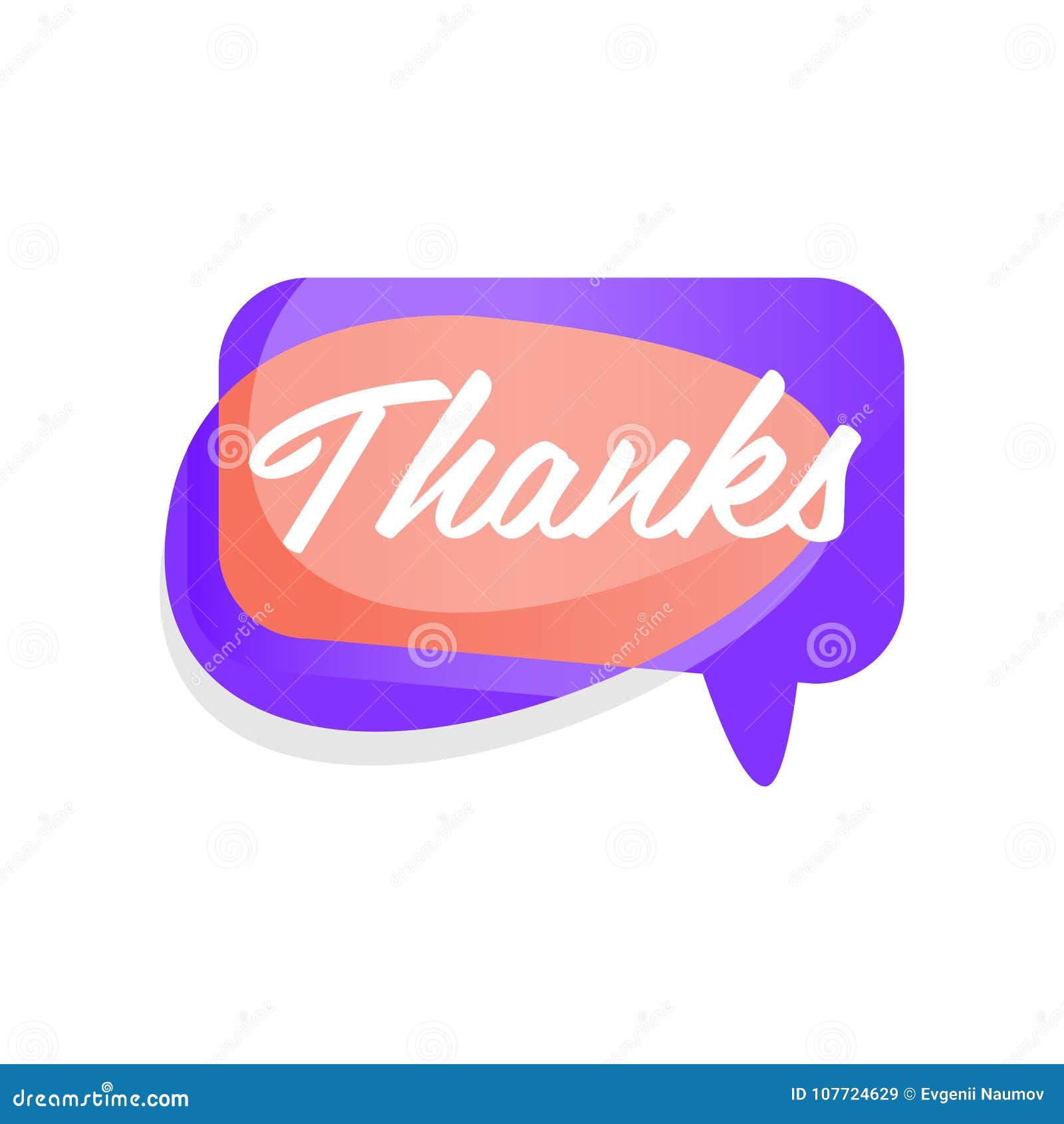 Colored Illustration of Speech Bubble Cloud with Word Thanks . Sticker ...