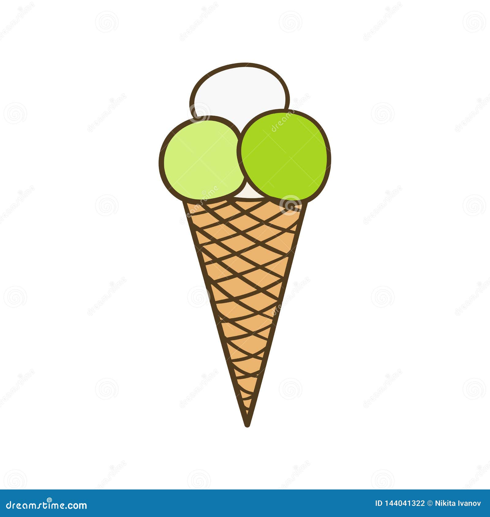 Colored Illustration of a Tasty Ice Cream Corn Stock Vector ...