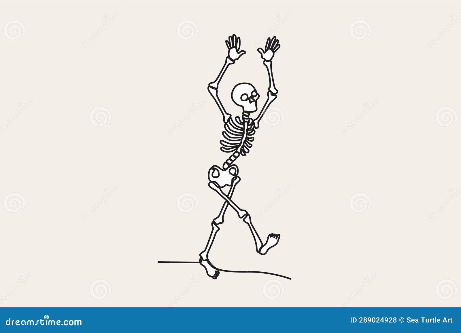 A Terrifying Human Skeleton Walking Cartoon Vector | CartoonDealer.com ...