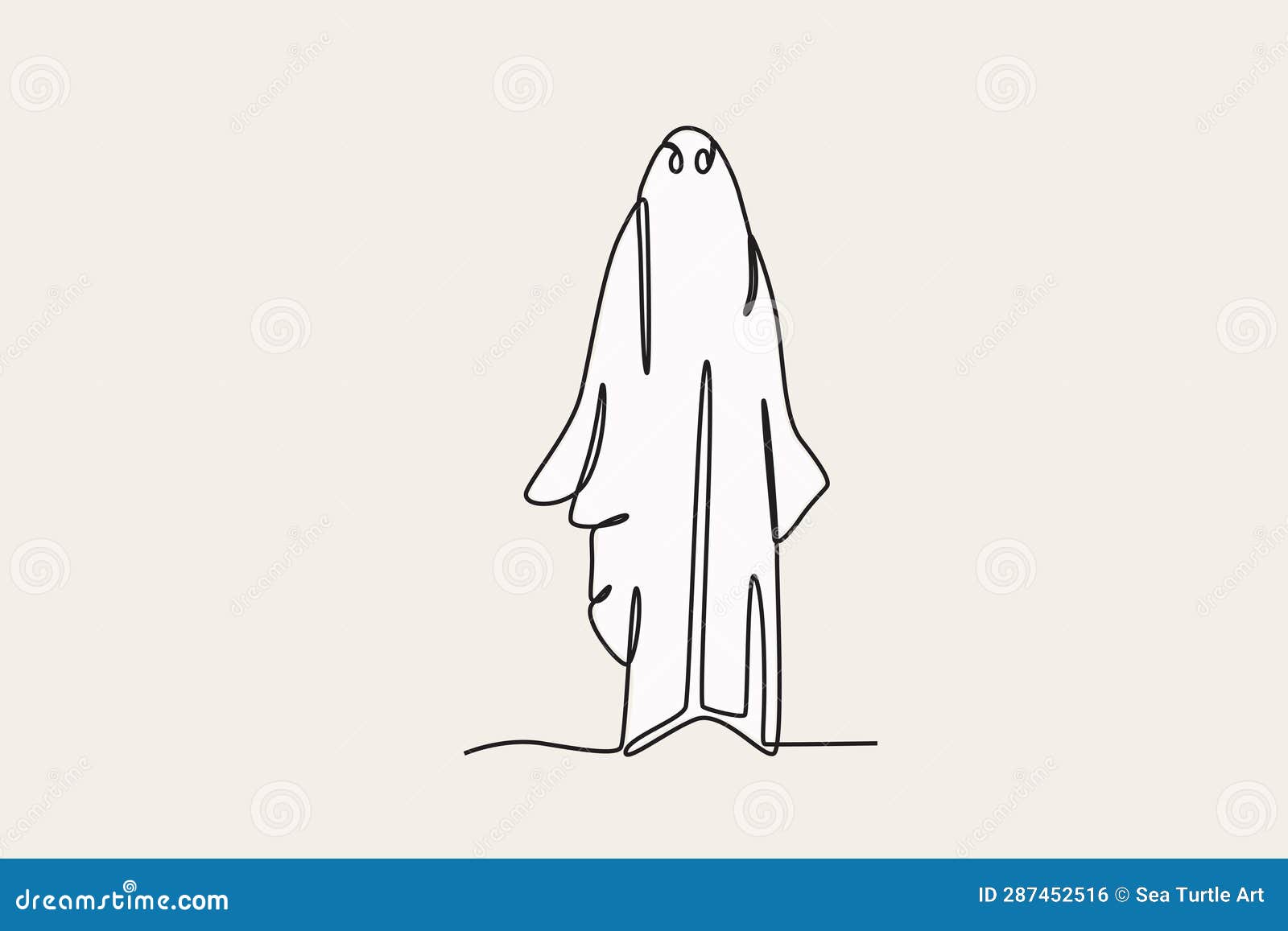 A Colored Illustration of a White-robed Ghost Stock Vector ...